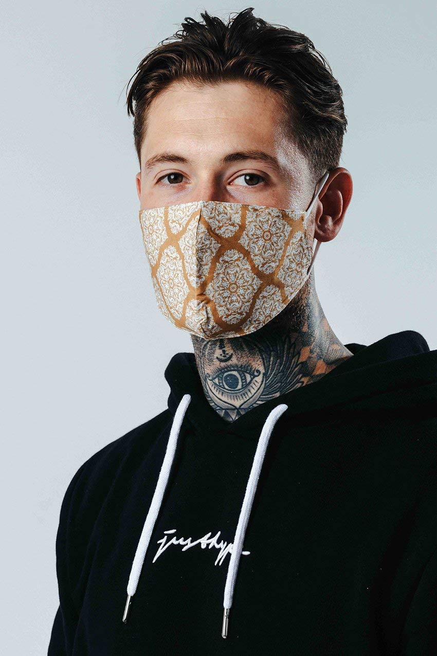 Hype ADULT SAND DAMASK PATTERN ADJUSTABLE FACE MASK