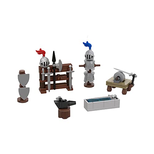 Mini Medieval Blacksmith Accessories for LEGO 21325 Building Kit,Helmet Weapon Sword Armor Building Model Toy,Smithy House Castle Accessories,Build-and-Display Model for Adults(90Pcs)