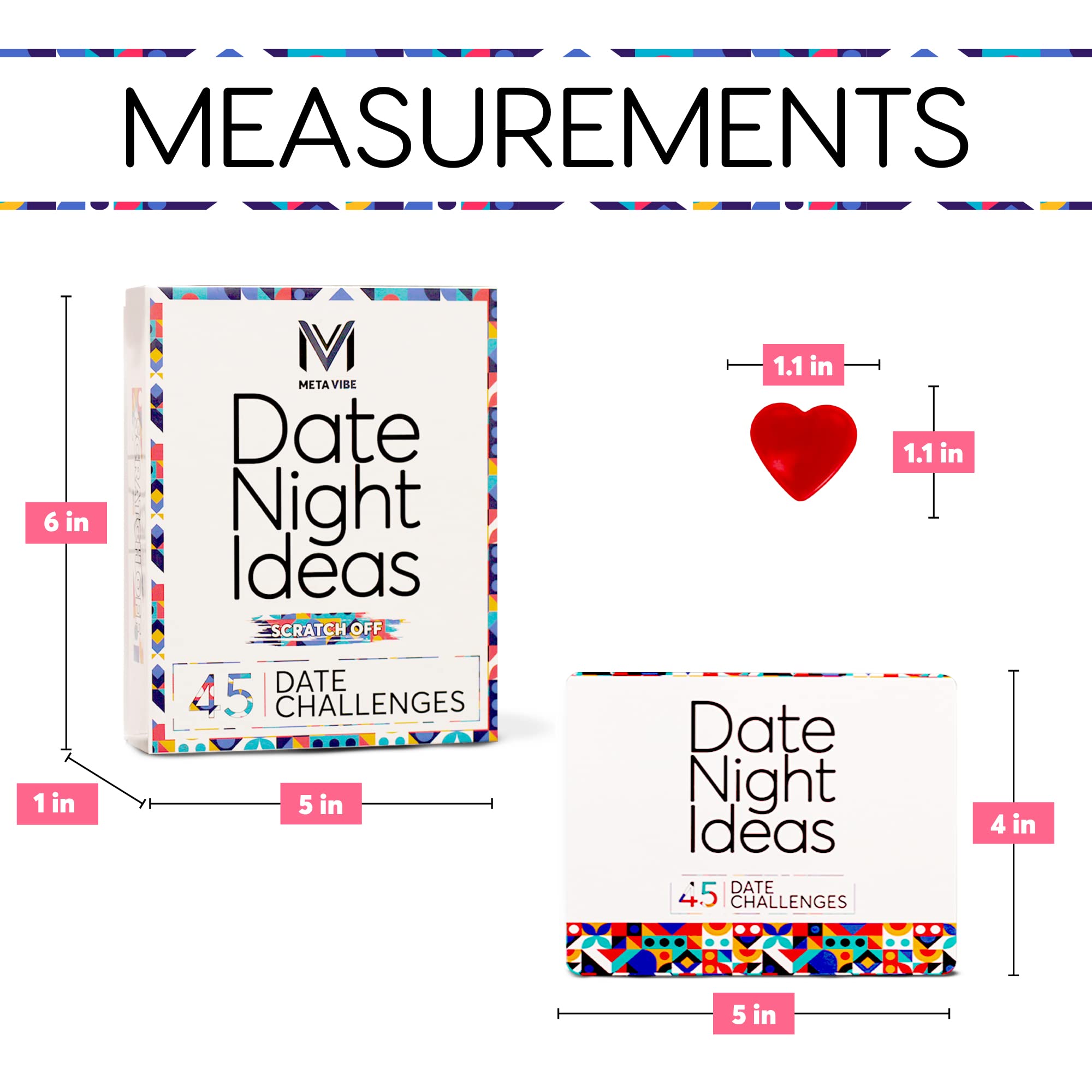 Meta Vibe Date Night Ideas for Couples - Adventure Together and Ignite Romance with Unique Date Plans - Fun Game for Anniversaries - Valentines Box Kit with 45 Scratch-Off Cards