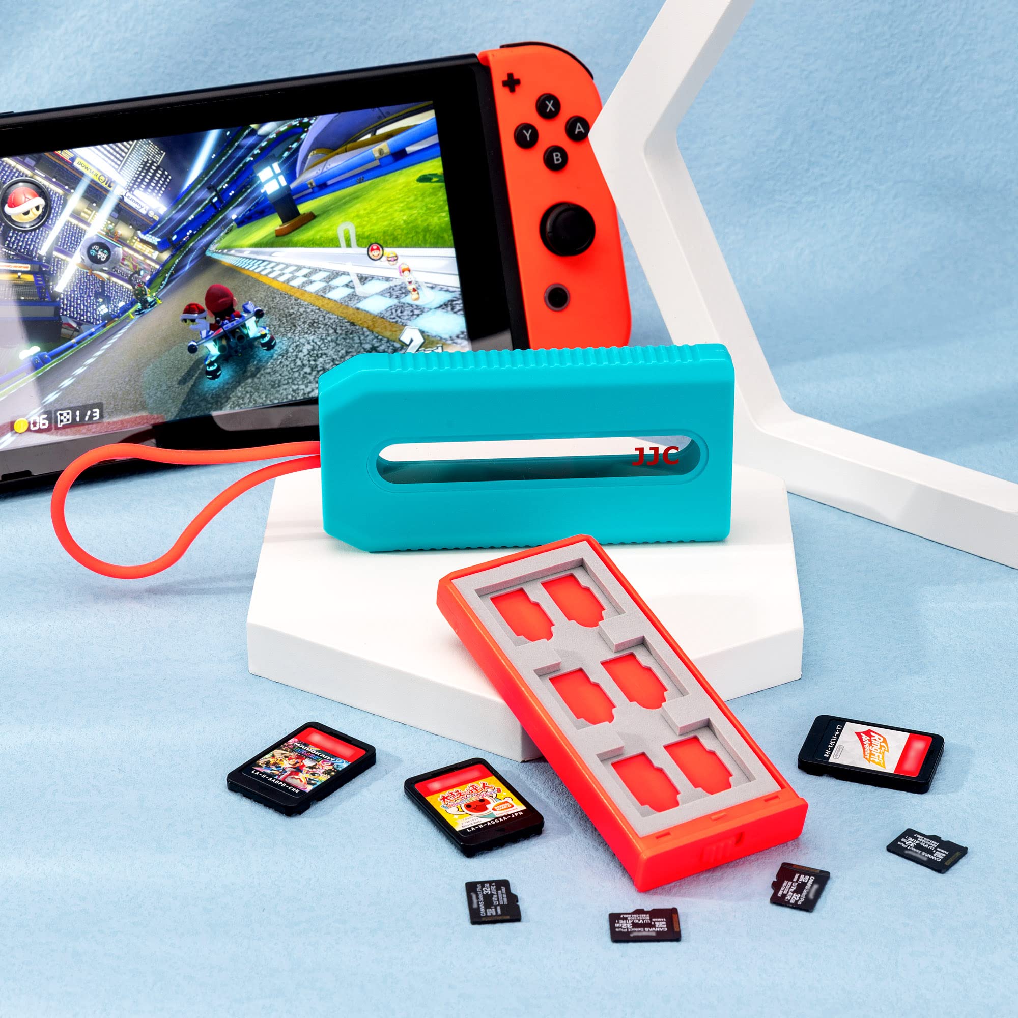 JJC (NOT FIT SD Card) Switch Game Card Case for 6 Nintendo Games and 12 Micro SD Cards,Switch Card Holder Storage for Nintendo Switch or PS Vita,Water-Resistant Anti-Shock Game Card Box