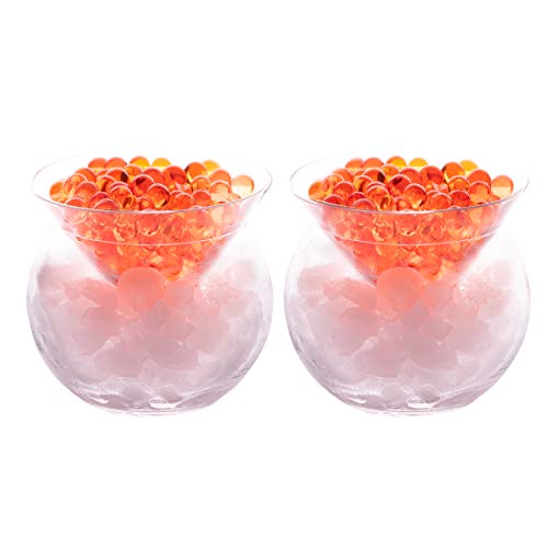 LEMONSODA Stemless Martini Glasses with Chiller Set of 2 - Elegant Cocktail Glass Set with Server Bowl - Beautiful Bar Martini Gift Set for Margarita, Manhattan Cocktails | SC2025