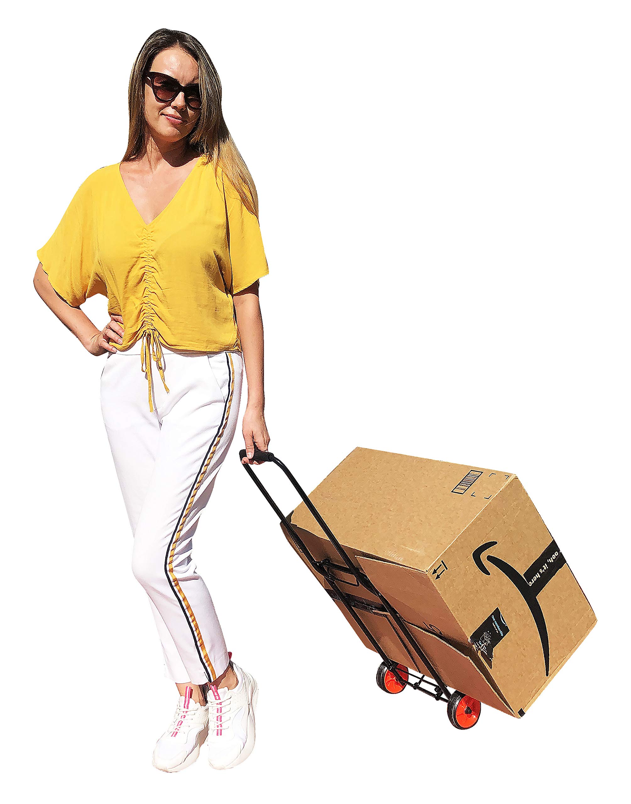 ISOP Shopping Cart Dolly 2 Wheels | Folding Lightweight Hand Truck | Utility Trolley | Portable Foldable | Easy-to-Store - 2 Wheels