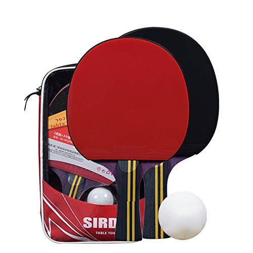Hewen-Ping Pong Set 4 Star Ping Pong Paddle Table Tennis Racket Ping Pong Bat Set with 2 Rackets, 3 Balls Table Tennis Bat (Size : Short)