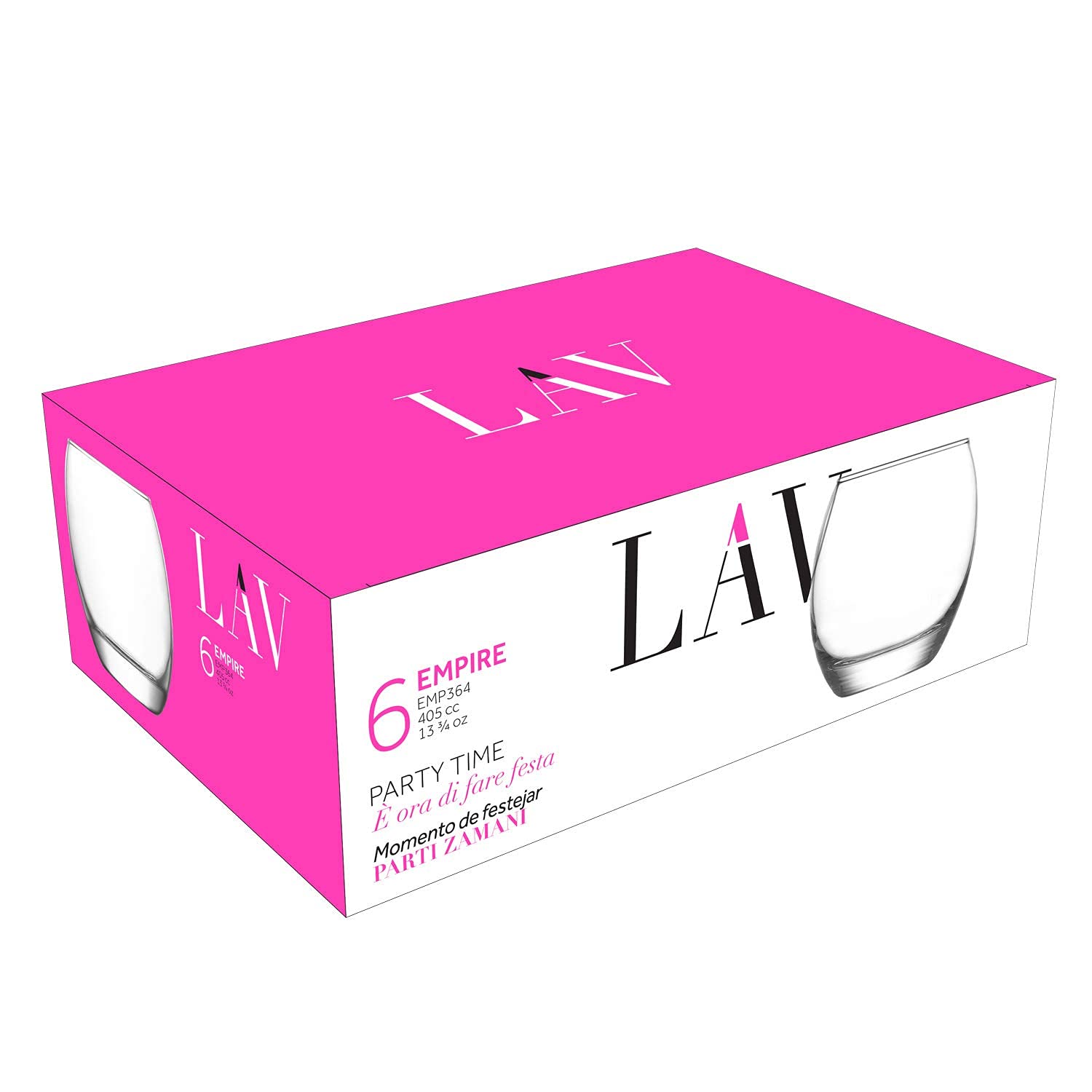 lav Highball Cocktail Glasses Set of 6 - Tall Drinking Glasses for Water, Cocktails, and Juice 17.25 oz - Modern Drinking Glasses for Home, Kitchen, Office - Clear Drinking Glasses