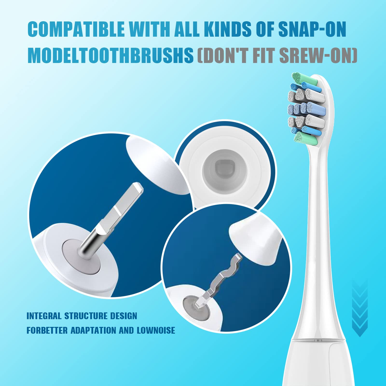 Replacement Toothbrush Heads for Philips Sonicare:8 Pack Soft Replacement Electric Brush Head Compatible with Phillips Sonicare Snap-on System