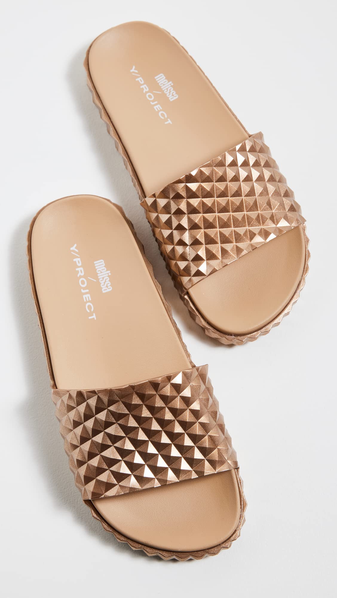 Melissa Women's Court + Y Project Slides, Gold, 7 Medium US