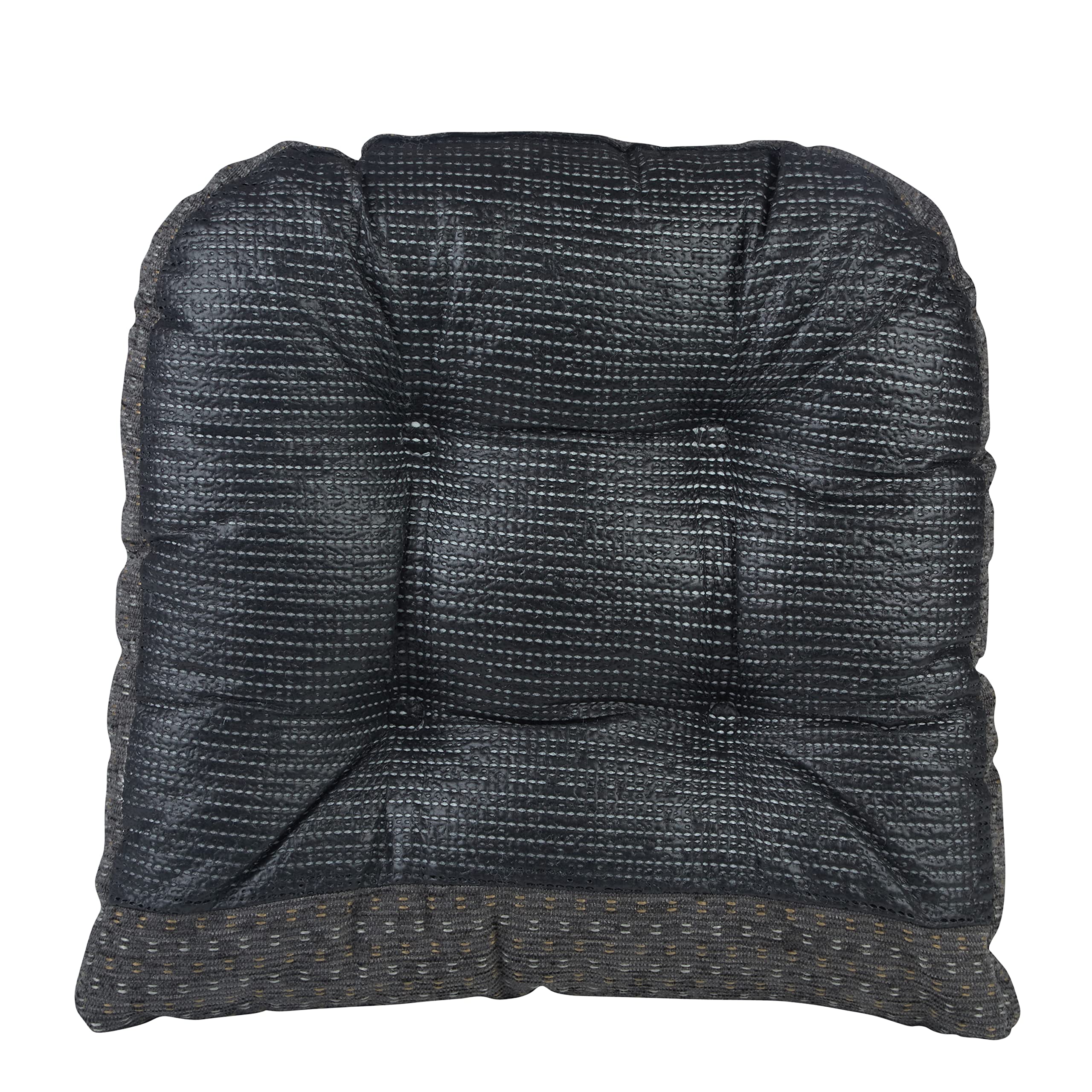 Klear Vu Gripper Overstuffed Universal Non-Slip Dining Chair Cushions for Kitchen Decor or Office Use, U-Shaped Skid-Proof Seat Pad, 15x15 Inches, 4 Count (Pack of 1), 32 Gray
