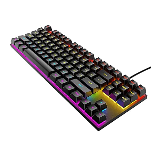 SELKUR Keyboards Mechanical Keyboard 87 Keys RGBusb Wired Gaming Keyboard Video Games