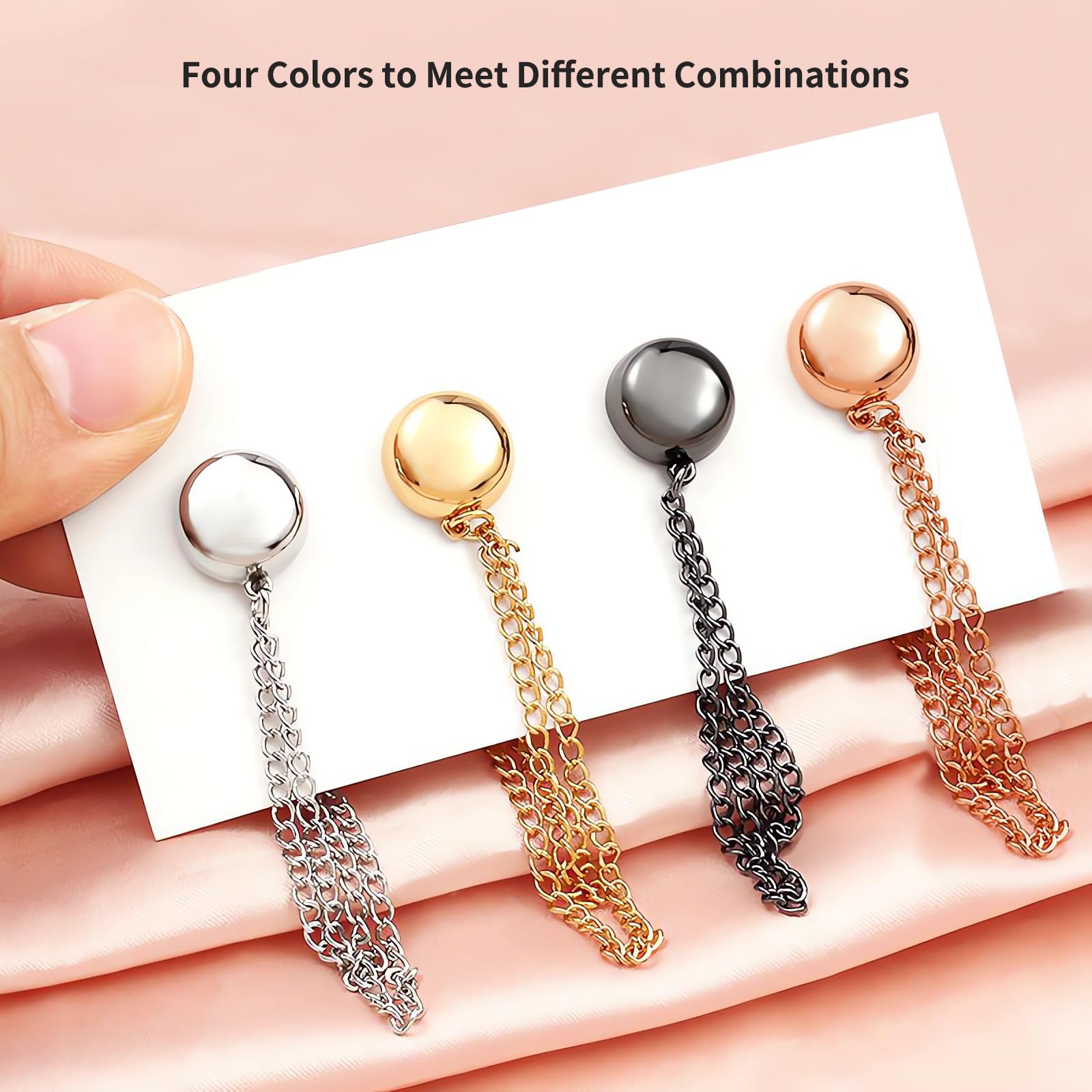 Topcci 4-Pack Magnetic Clothes Clips, Multi-function Magnetic Clothing Clips Brooch for Women Clothes Hijab Pins Decorate, Shirt Clips for Women Clothing,Shirt Clip,Magnetic Strength Buttons Clipsmagnetic Clothes Clips (Mix)