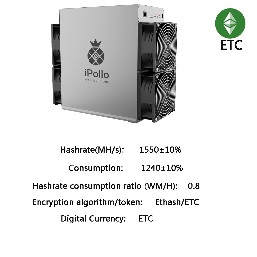 New IPollo V1 Classic ETC Miner 1550 mh/s 1240W 220V Ready Stock
