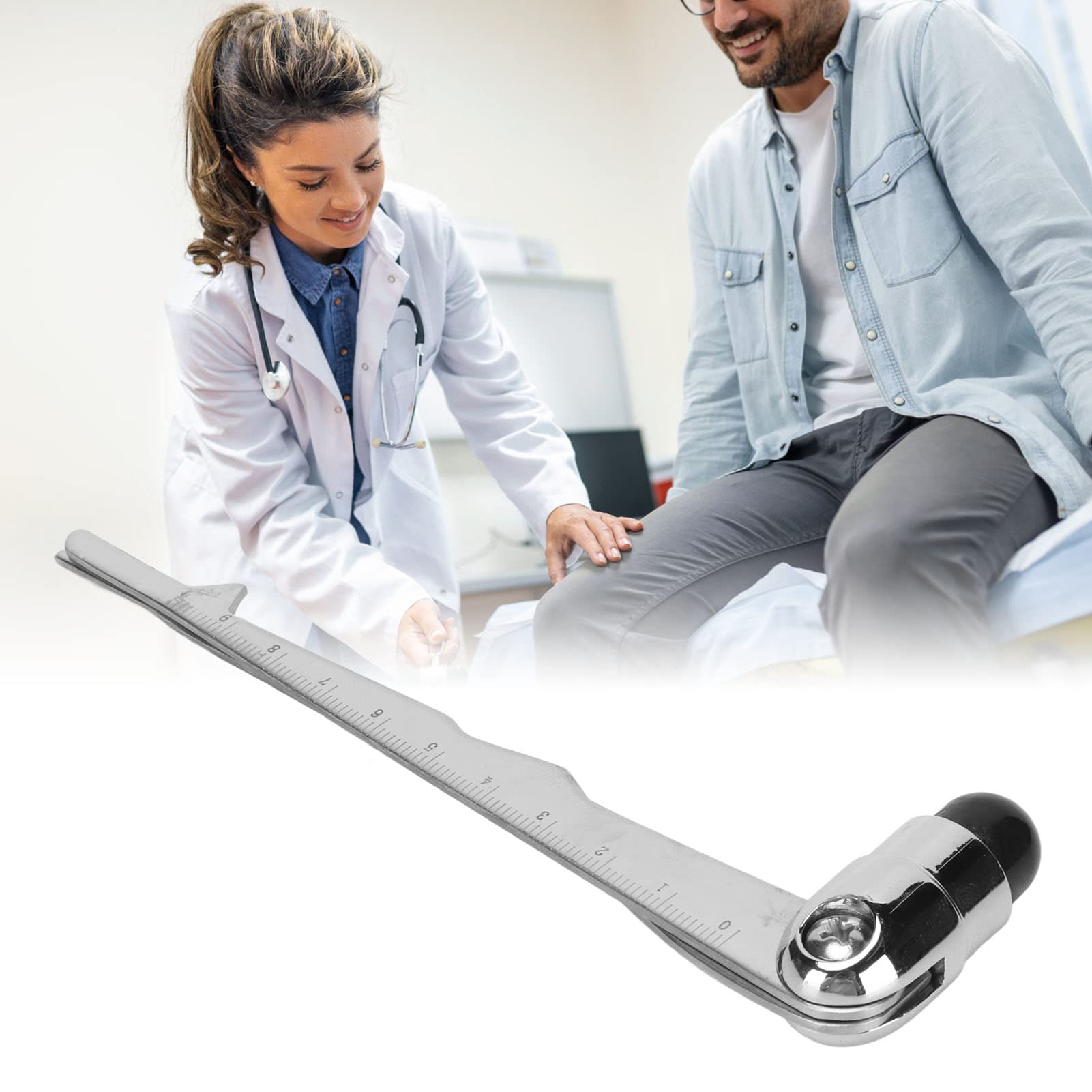 Neurological Diagnostic Hammer, Stainless Steel Professional Ergonomic Safe Neurological Percussion Hammer Mellow for Muscle