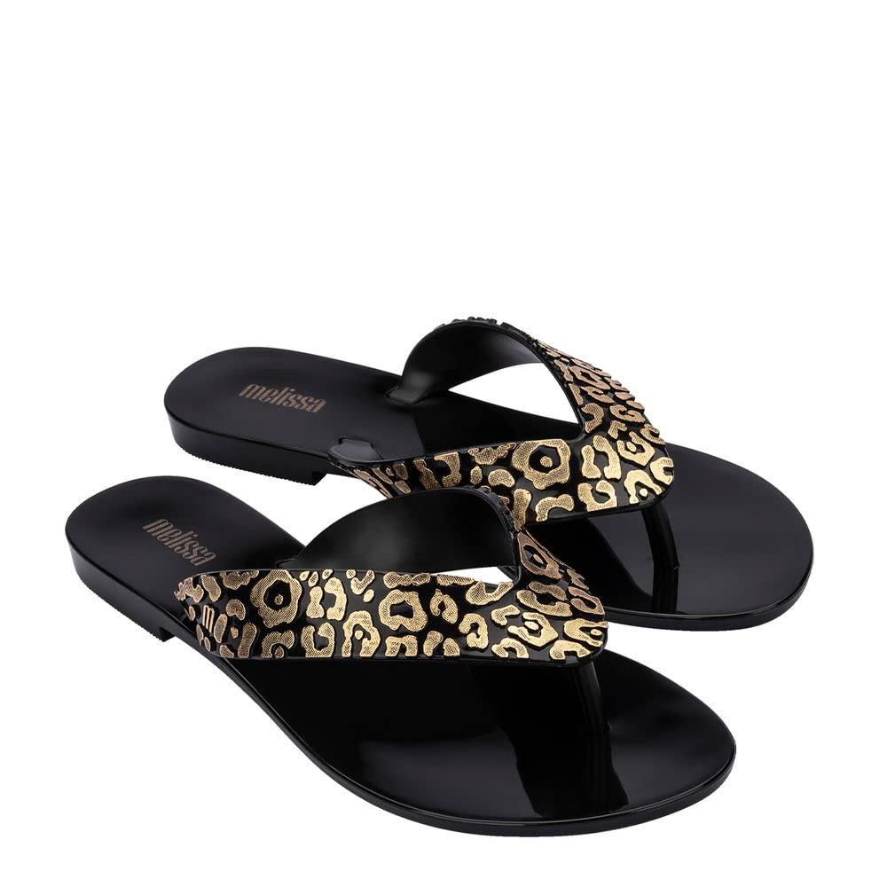 Melissa Womens Savage Flip Flops Sandals Black 10.5