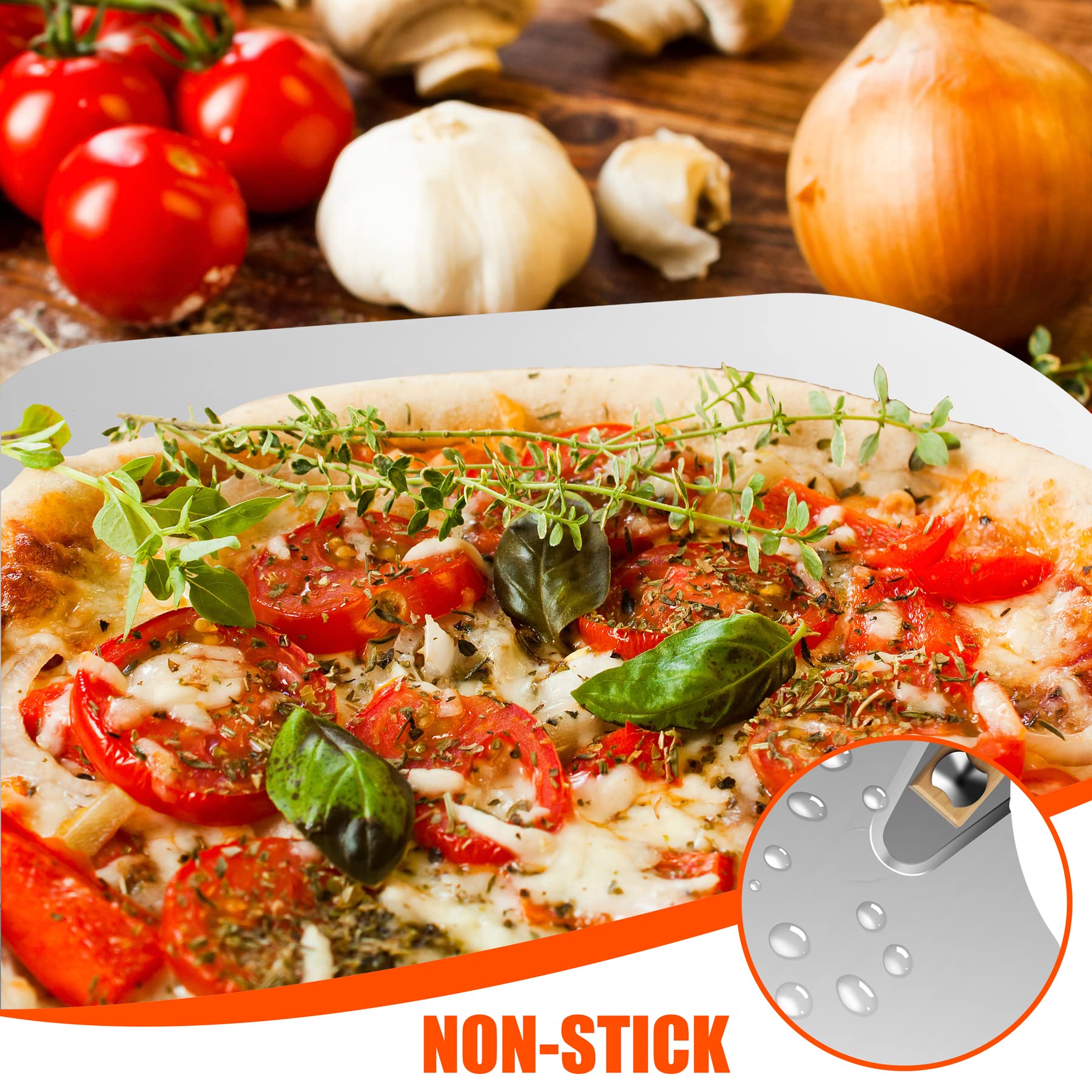 mobzio Pizza Peel Metal Pizza Spatula, Pizza Paddle 12 x 14 inch, Pizza Cutter Rocker, Pizza Paddle with Foldable Handle, Aluminum Pizza Peel Kit for Dough, Bread & Pastry, Pizza Oven Accessories