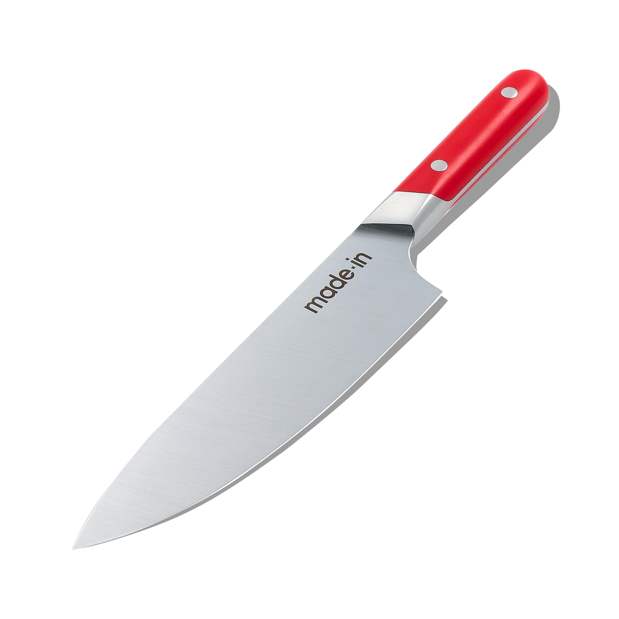 Made In Cookware - 8" Chef Knife - Crafted in France - Full Tang With Pomme Red Handle