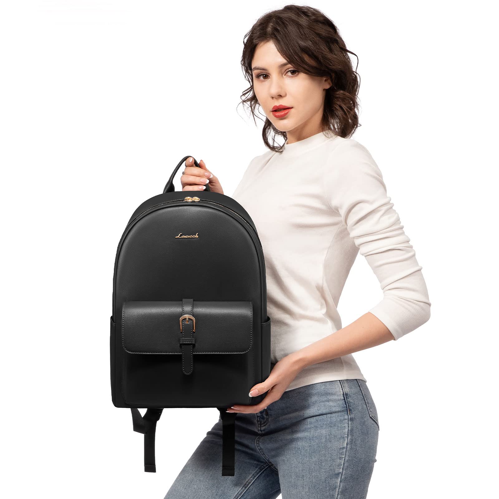 LOVEVOOK Leather Backpack Purse for Women, Casual Backpack, Cute PU Satchel Backpack, Water Resistant Travel Backpack, Fashion Purse