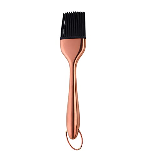 LARATH Silicone Basting Brush with Stainless Steel Handle Spread Oil Butter Sauces Brush Pastry Cakes Meat Sausages Desserts Brushes for Cooking Grilling Baking Kitchen Utensils, Rose Gold
