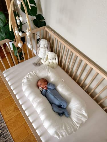 NoomiNest Baby Lounger Cover ONLY | 100% Muslin Cotton (Pure White)