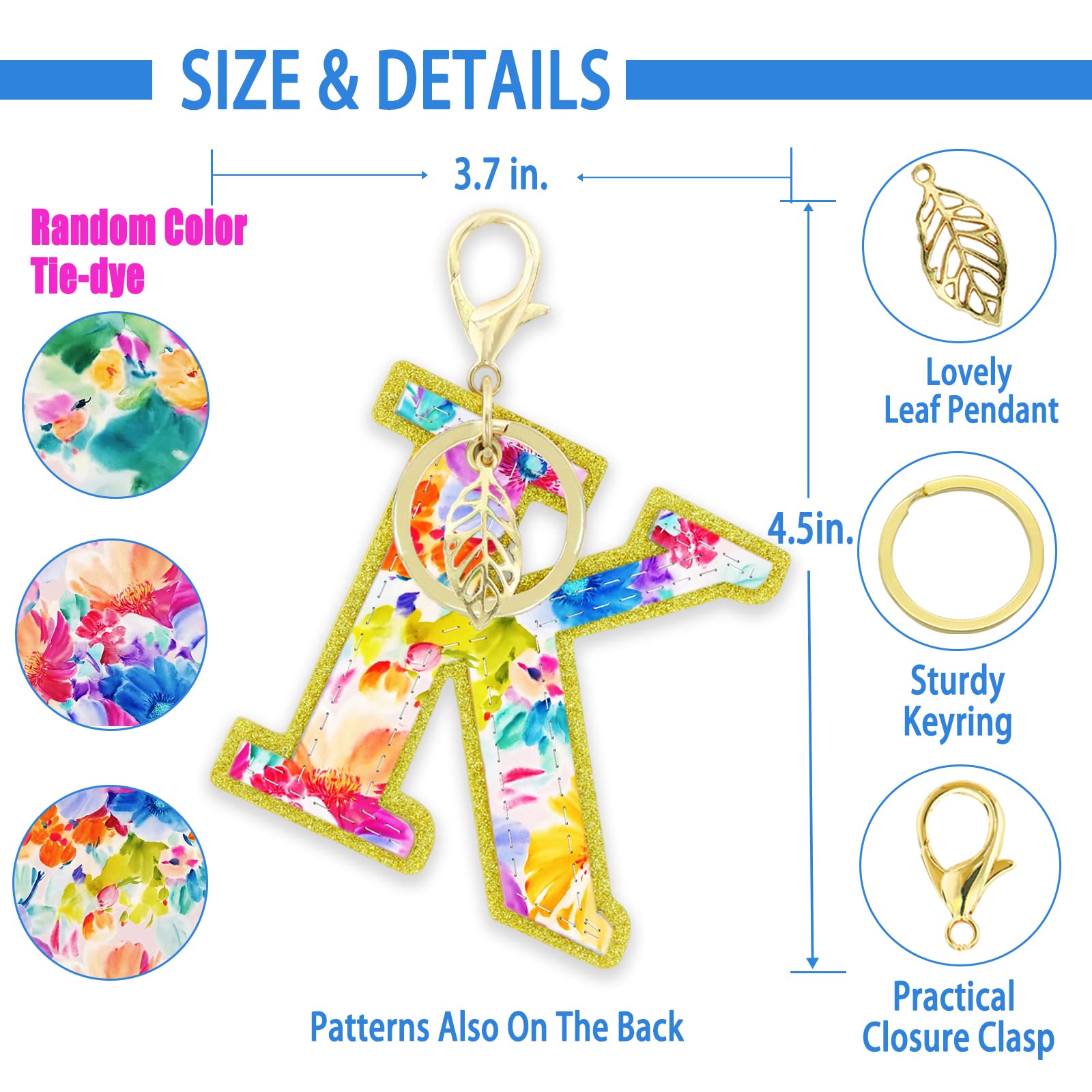 Melissazuly Trendy Alphabet Initial Keychain for Women, Stylish Letter Keychain Handbag Charm