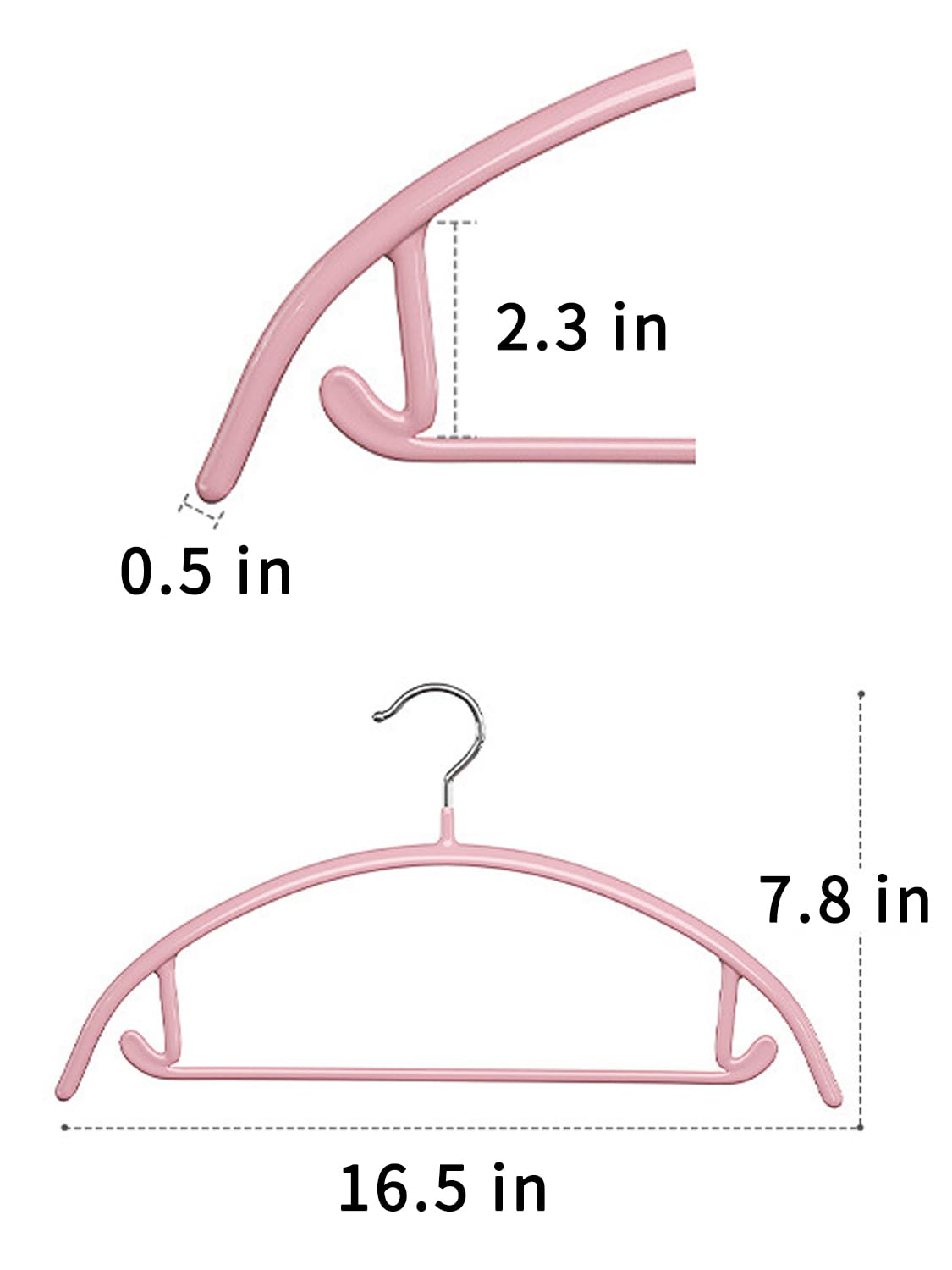 SLMT Coat Hangers Non Slip 21 Pack Sweater Hangers No Shoulder Bump Metal Clothes Hangers for Closet