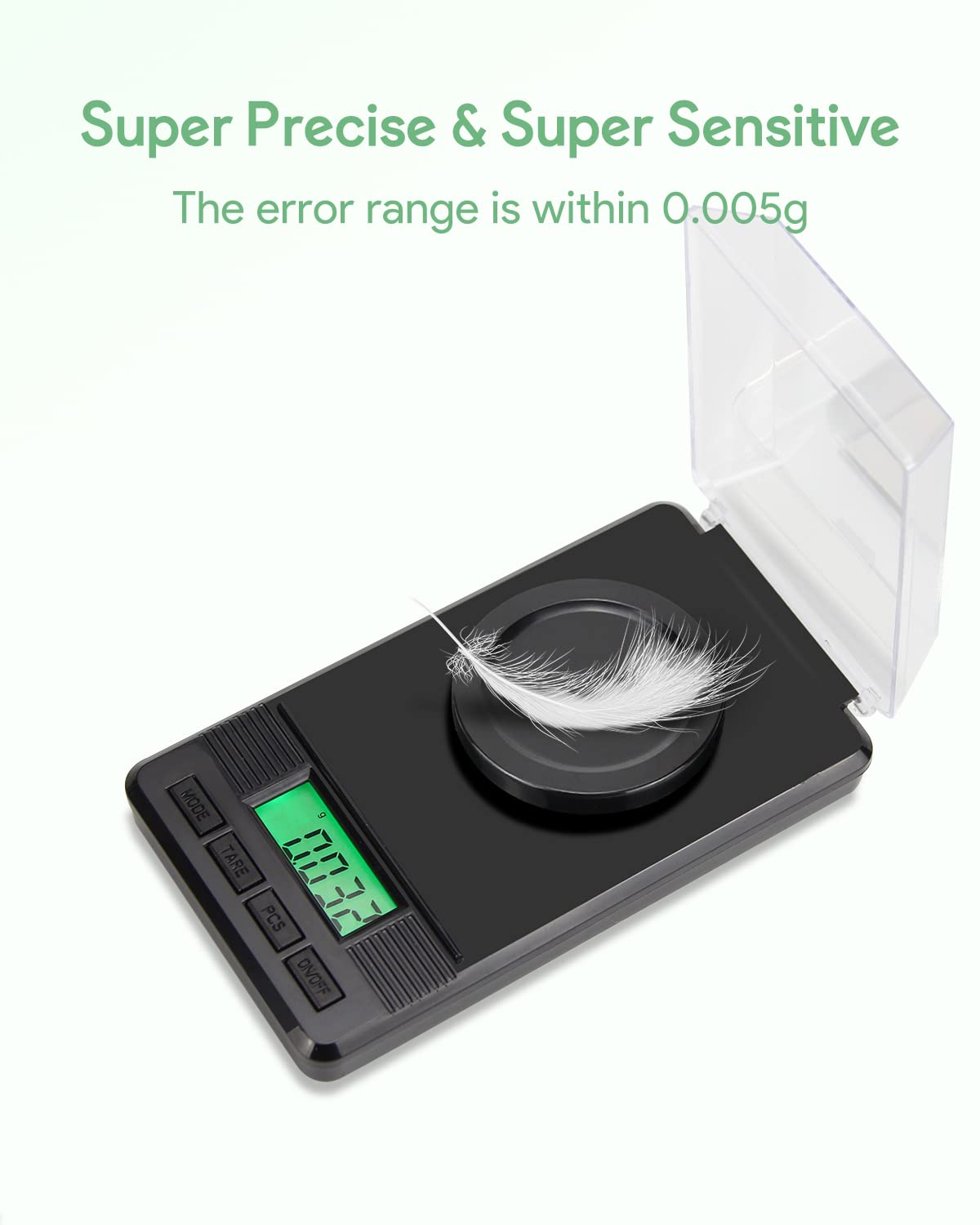 Milligram Scale (50g/ 0.001g) - Mg/Gram Scale, Precision Digital Pocket Kitchen Scale for Powder Medicine/Jewelry/Reloading/Herb(Including Batteries, Calibration Weights)