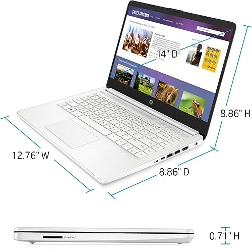 HP Stream 14-DQ0002DX Laptop 2022 New, 14" 1366x768 Display, Intel Celeron N4020 2-Core, UHD Graphics, 8GB DDR4, 64GB SSD, Wi-Fi 5, Card Reader, Win11 Pro, COU 32GB USB