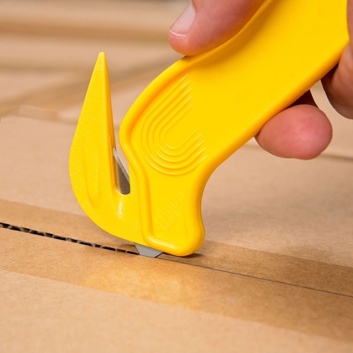 Pacific Handy Cutter DFC364 Film Cutter, w/ Tape Splitter, Disposable, Yellow, 6 Packs
