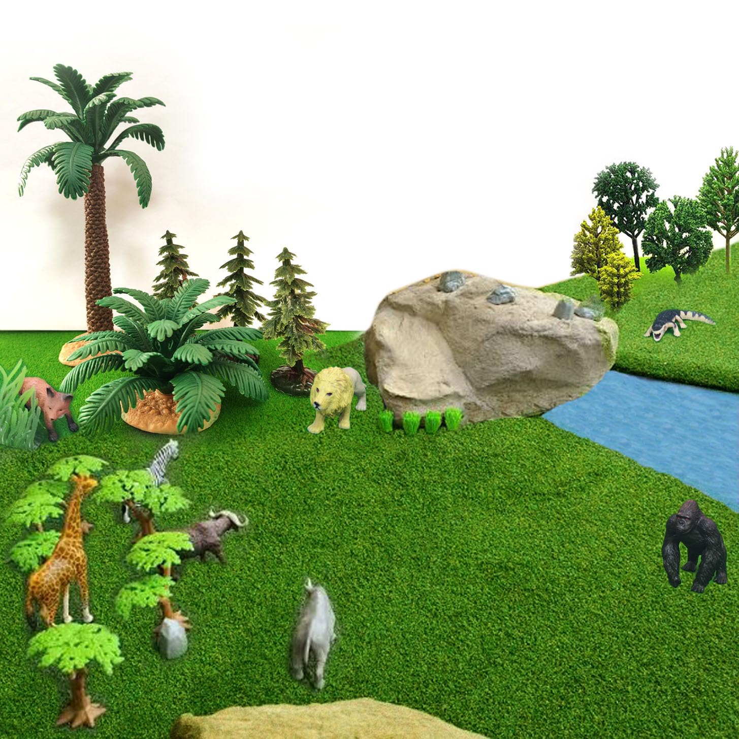 QuarenDen Fairy Garden Grass, 8Pcs, Model Grass Mat, 12×6Inch for Miniature Ornament Garden Grass Dollhouse DIY, Fairy Scenery Model Grass DIY