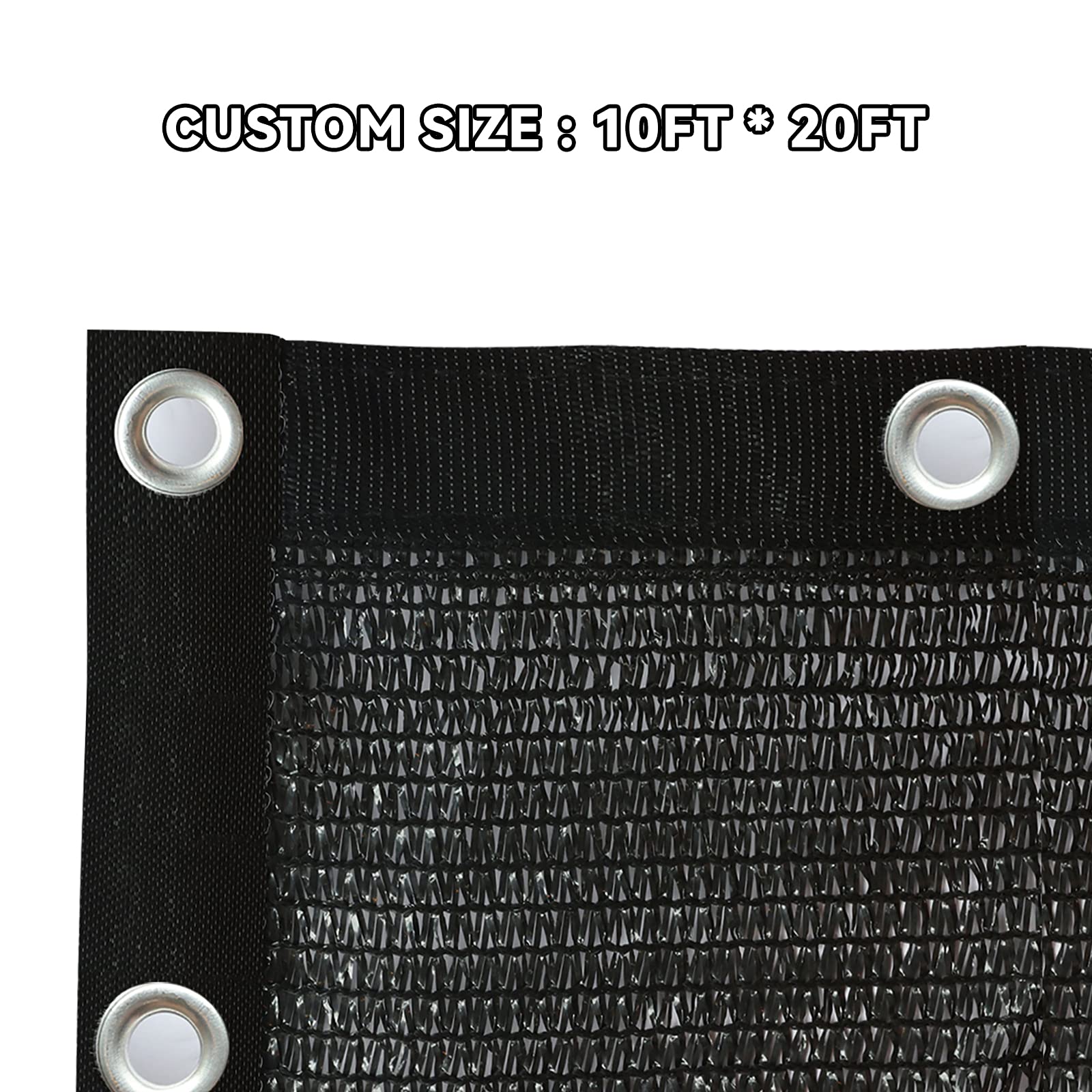 NC 70 Shade Cloth Sunblock Net 10X20 Ft Black Sun Shade Mesh Tarp for Plant Cover Greenhouse Garden Patio Backyard Swimming Pool Kennel Shade Netting