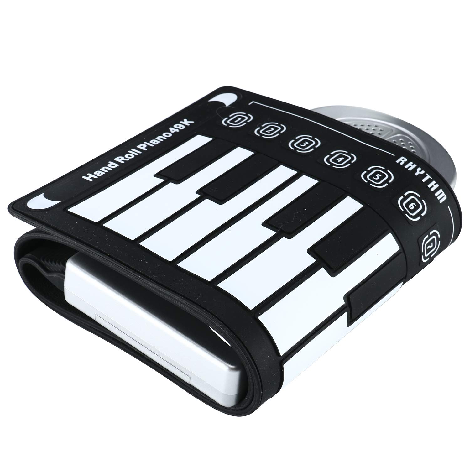 Homend Roll Up Piano for Kids Beginners, Travel Foldable 49 Keys Flexible Electronic Hand Roll Piano Built-in Speaker Environmental Silicone Piano Keyboard