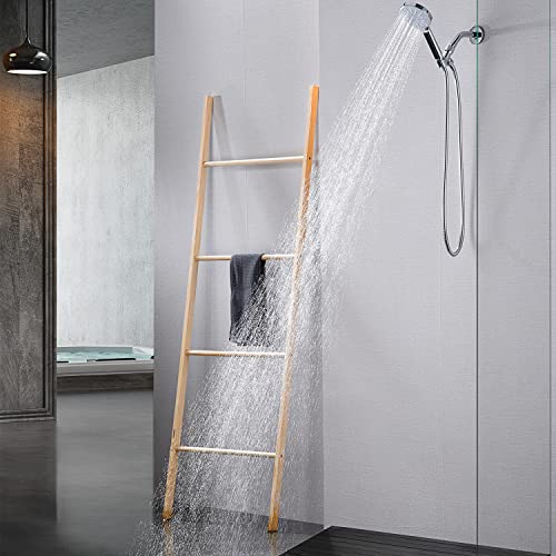 Metal Shower Head Holder for Hand Held Showerhead, Adjustable Shower Arm Mount for Connecting Shower Arm and Shower Hose, Shower Arm Adapter Wand Bracket with Swivel Ball Connector (Polish Chrome)