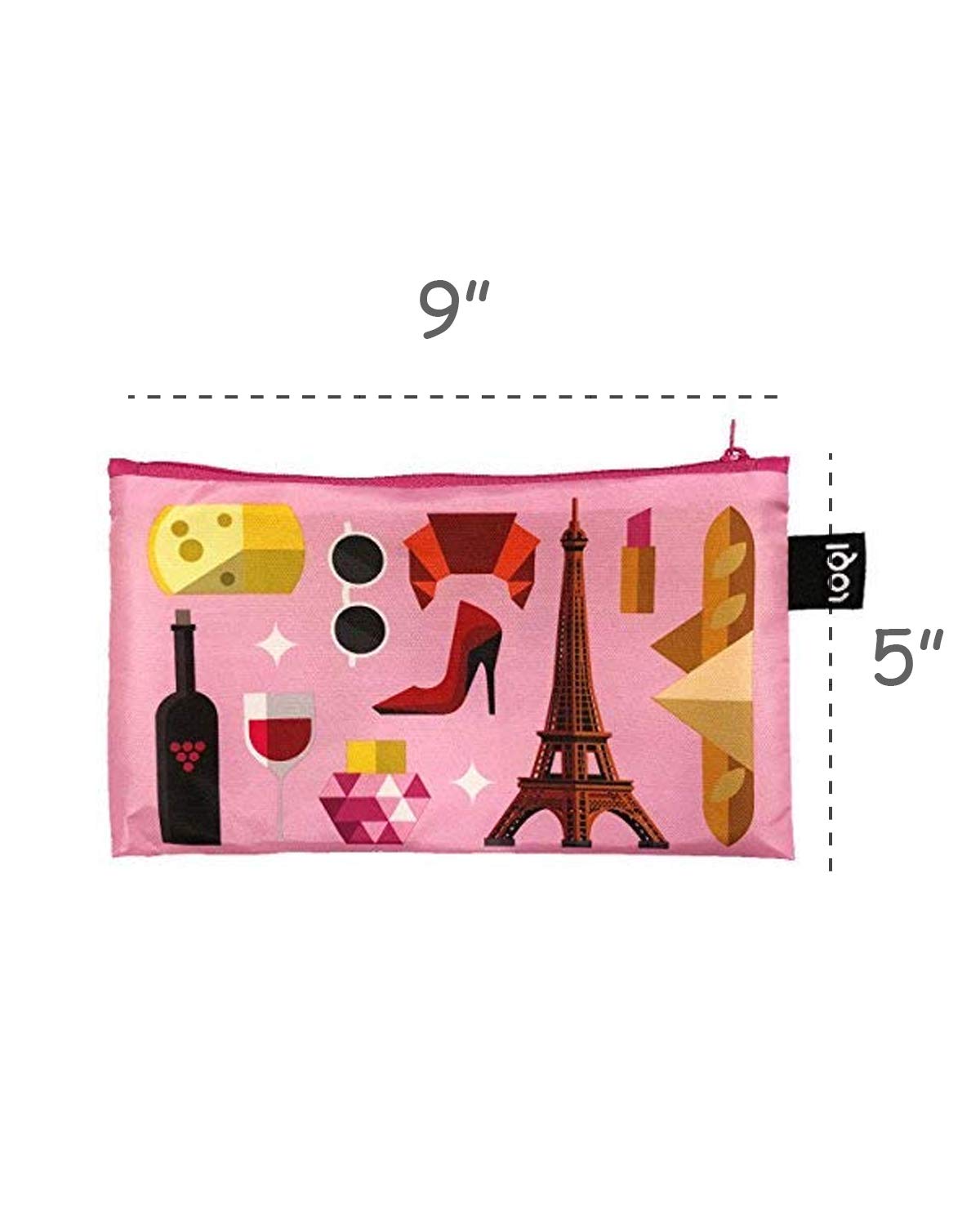 LOQI A71207c Zip Pockets (Set of 4), Exotic Travels