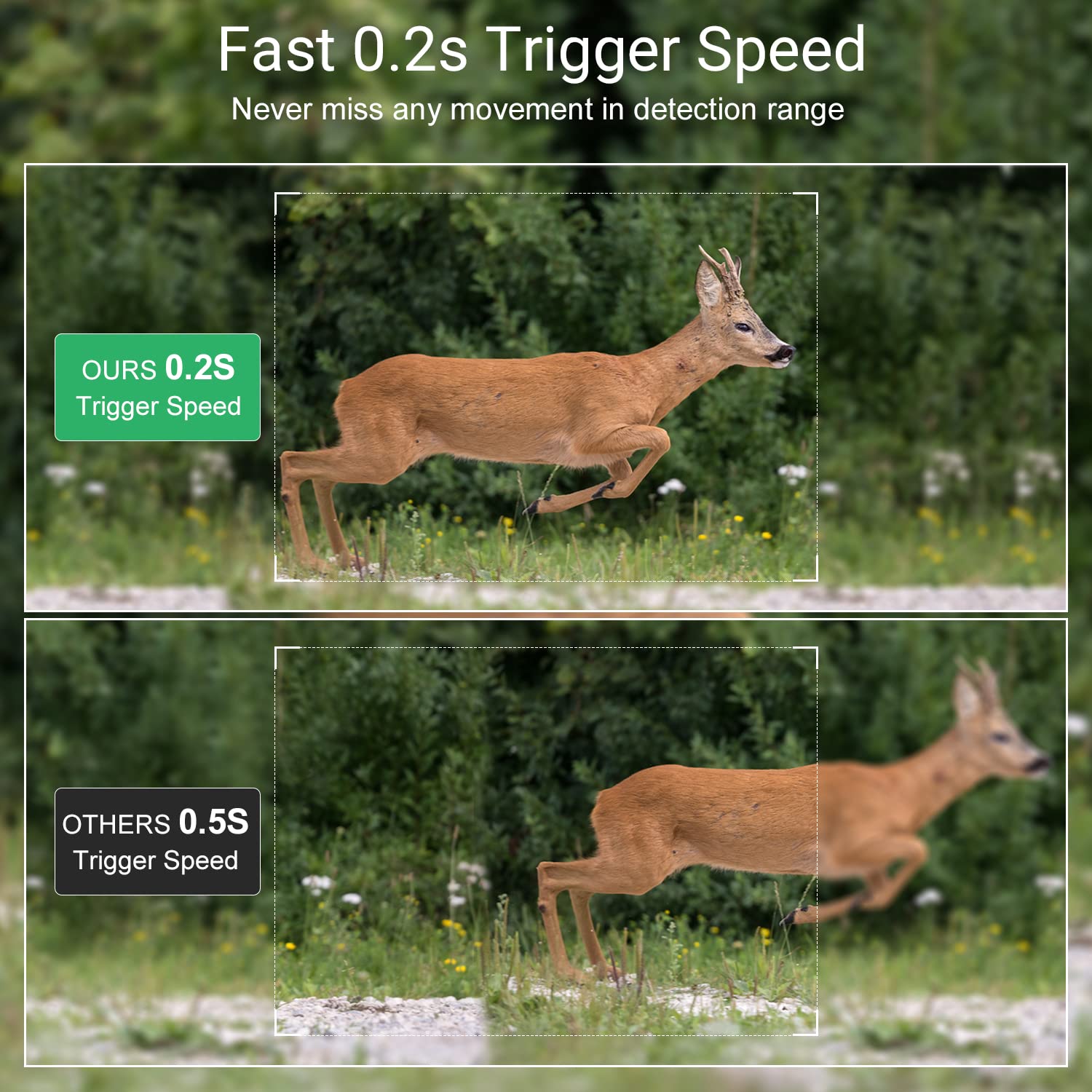 JOH Upgraded 4K 30FPS WiFi Trail Camera, 30MP Game Camera with Low Glow Night Vision, 0.2s Trigger Motion Activated, IP66 Waterproof Hunting Camera, 120° Wide Angle Deer Cam with 32GB Card