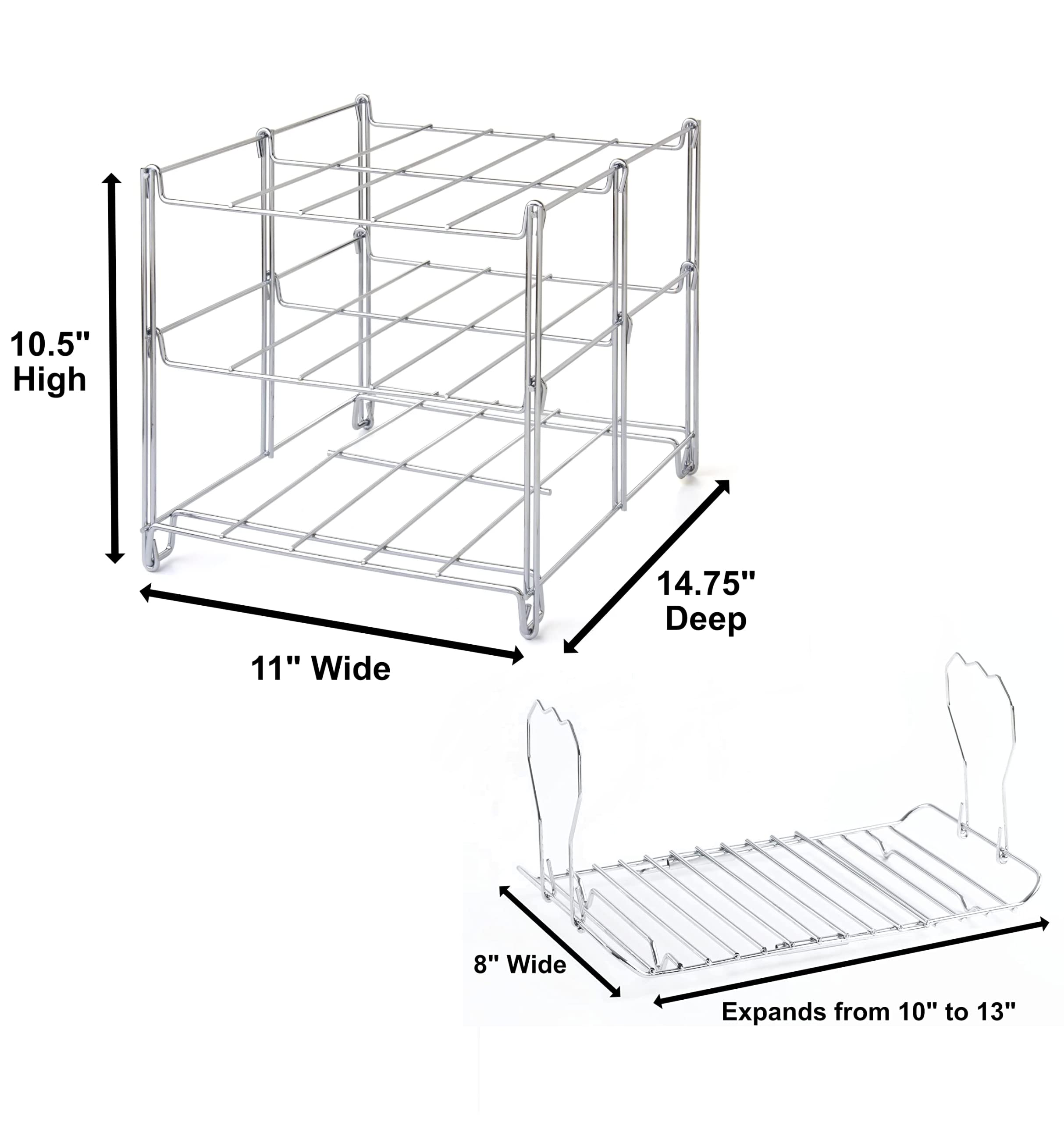 Kovot 3-Tier Oven Rack & Turkey Lifter Roasting Rack | Space Saving Collapsible Oven Rack For Multiple Roasting And Baking Tasks | Includes (1) Oven Rack & (1) Expandable Roasting Rack, Turkey Lifter