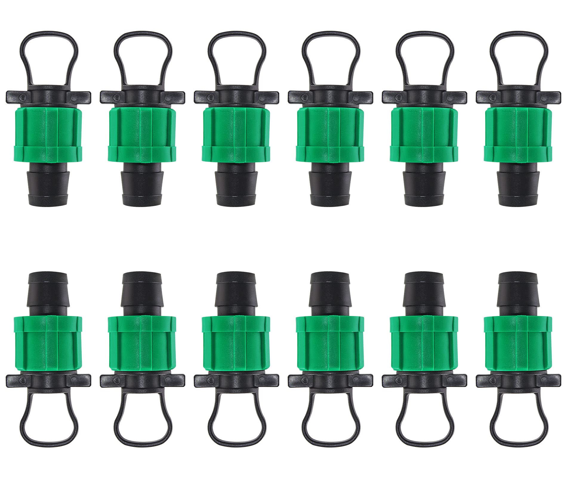 Moicstiy 12Pcs 1/2 Inch Drip Irrigation Tubing End Cap Plug Universal End Cap Fitting for 16-17mm Drip Tape Tubing