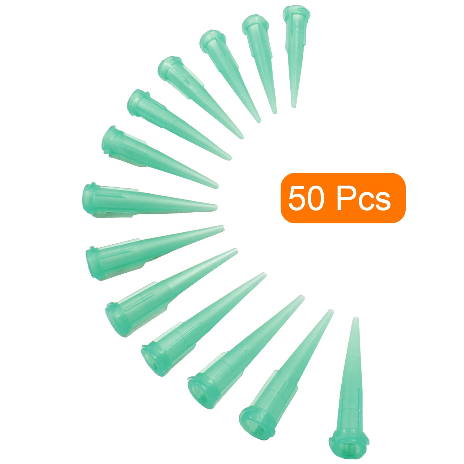 Zorveiio 50 Pack 18Ga 1.18 Inch Blunt Tip Dispensing Neddle,Green Plastic Syringe Blunt Tip Neddle,Tapered Luer Lock Dispensing Needles for Industrial Use