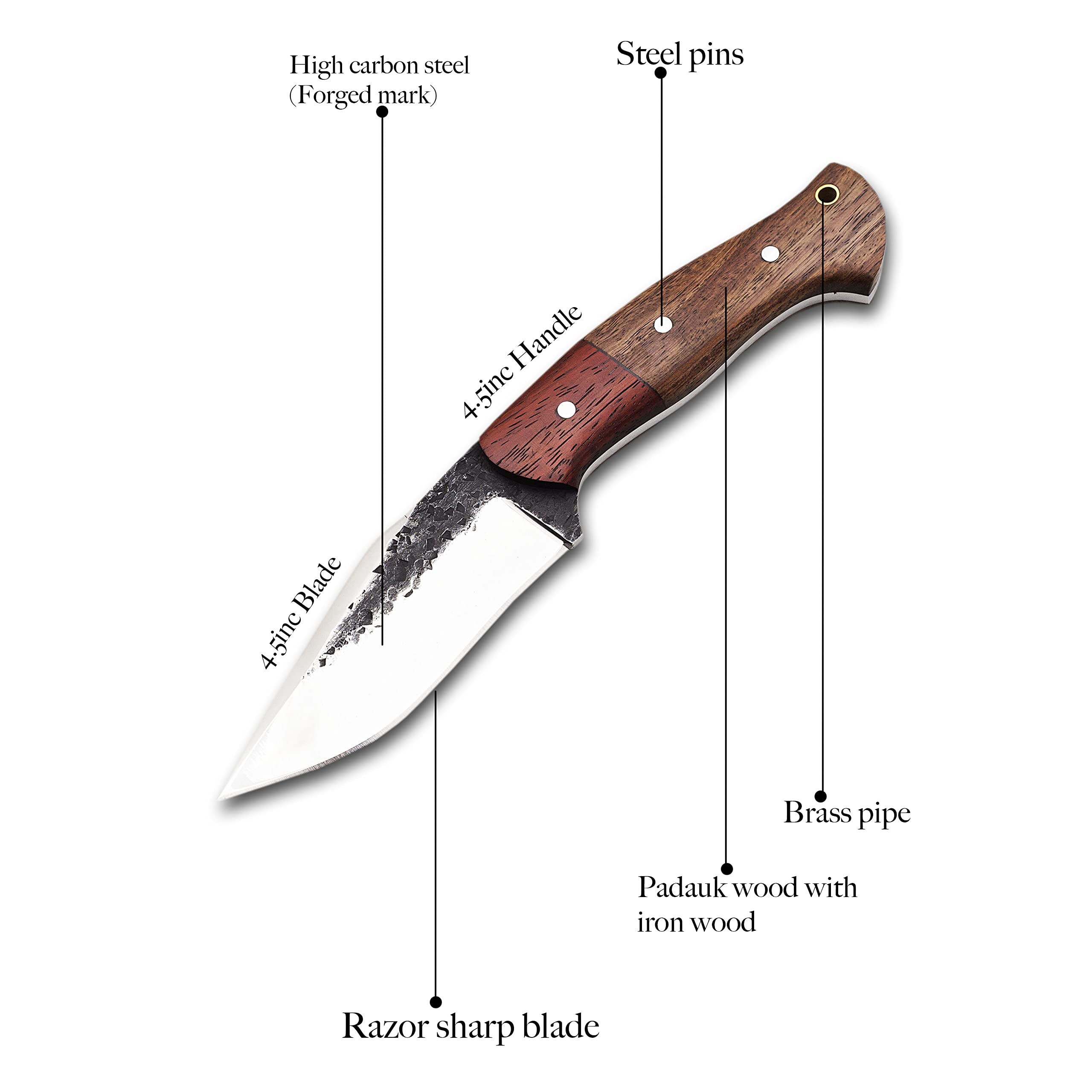Medieval Supplies True Hand Forged 1095 High Carbon Steel Hunting Knife Camping Knife Bushcraft Knife Fixed Blade Knife With Leather Sheath
