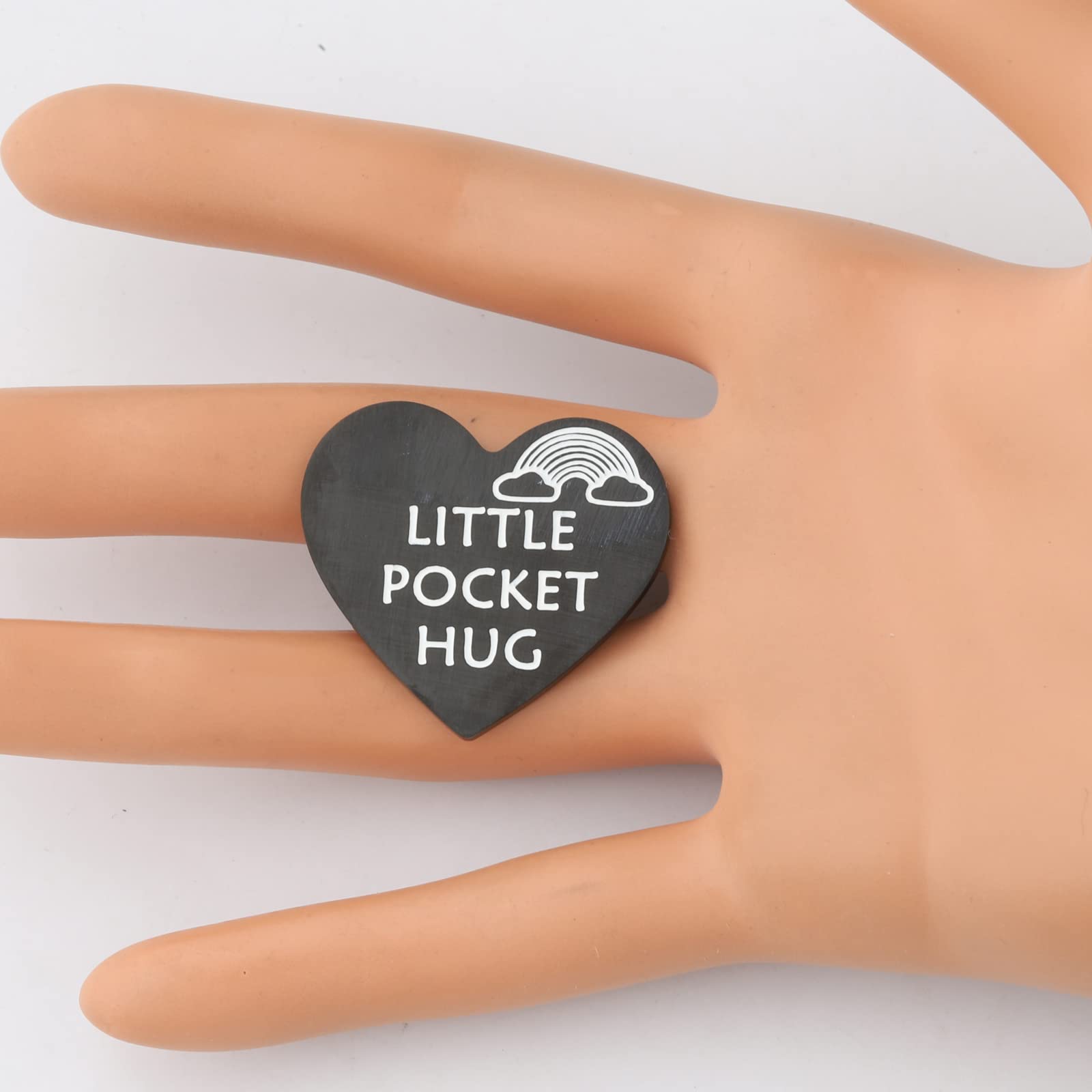 KUIYAI Pocket Hug Token Always Remember You are Braver Than You Believe Token Inspiration Gift Long Distance Relationship Gift (AlwaysRememberHeartBLK)