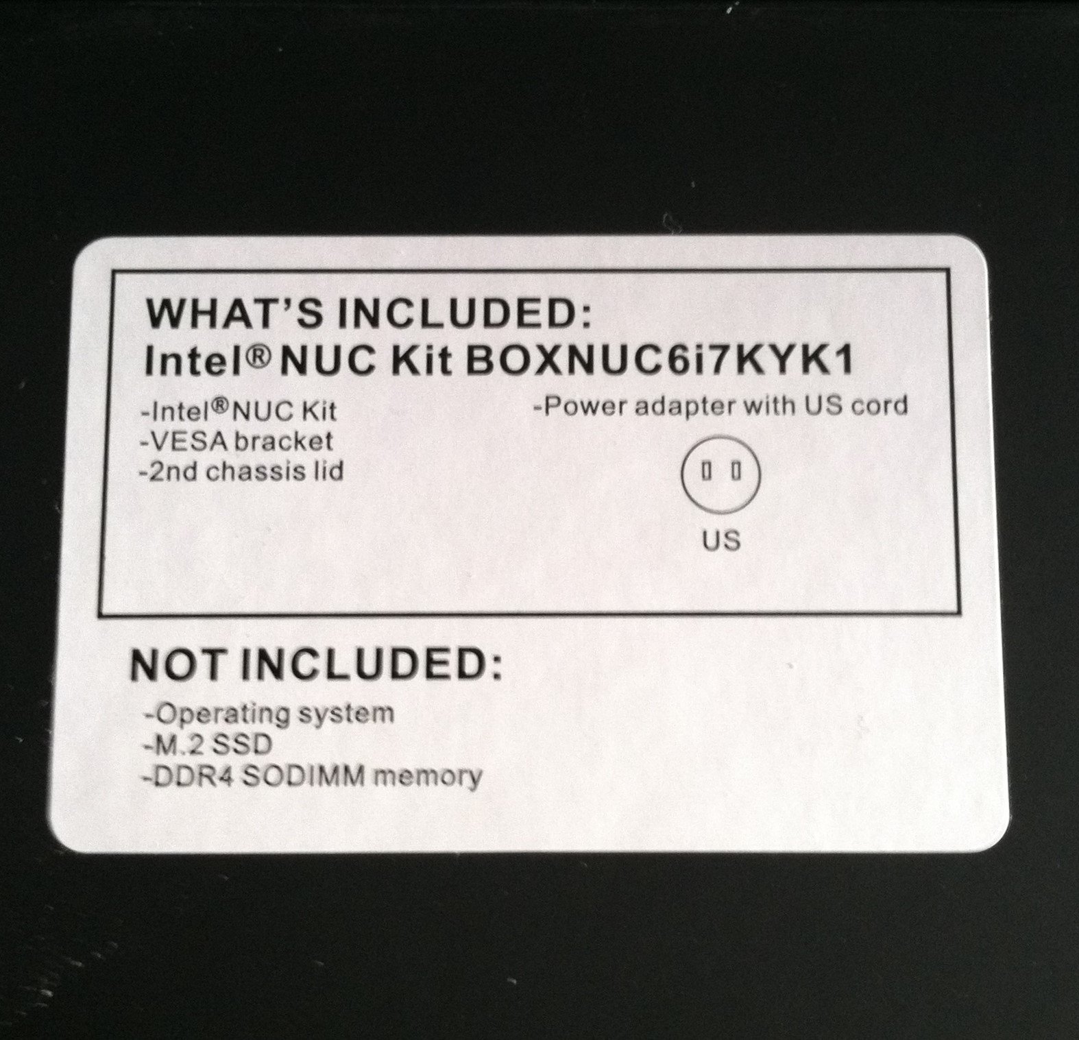 Intel NUC 6 Performance Kit (NUC6i7KYK) - Core i7, Add't Components Needed, 250GB, Windows 10, 8.1, 7