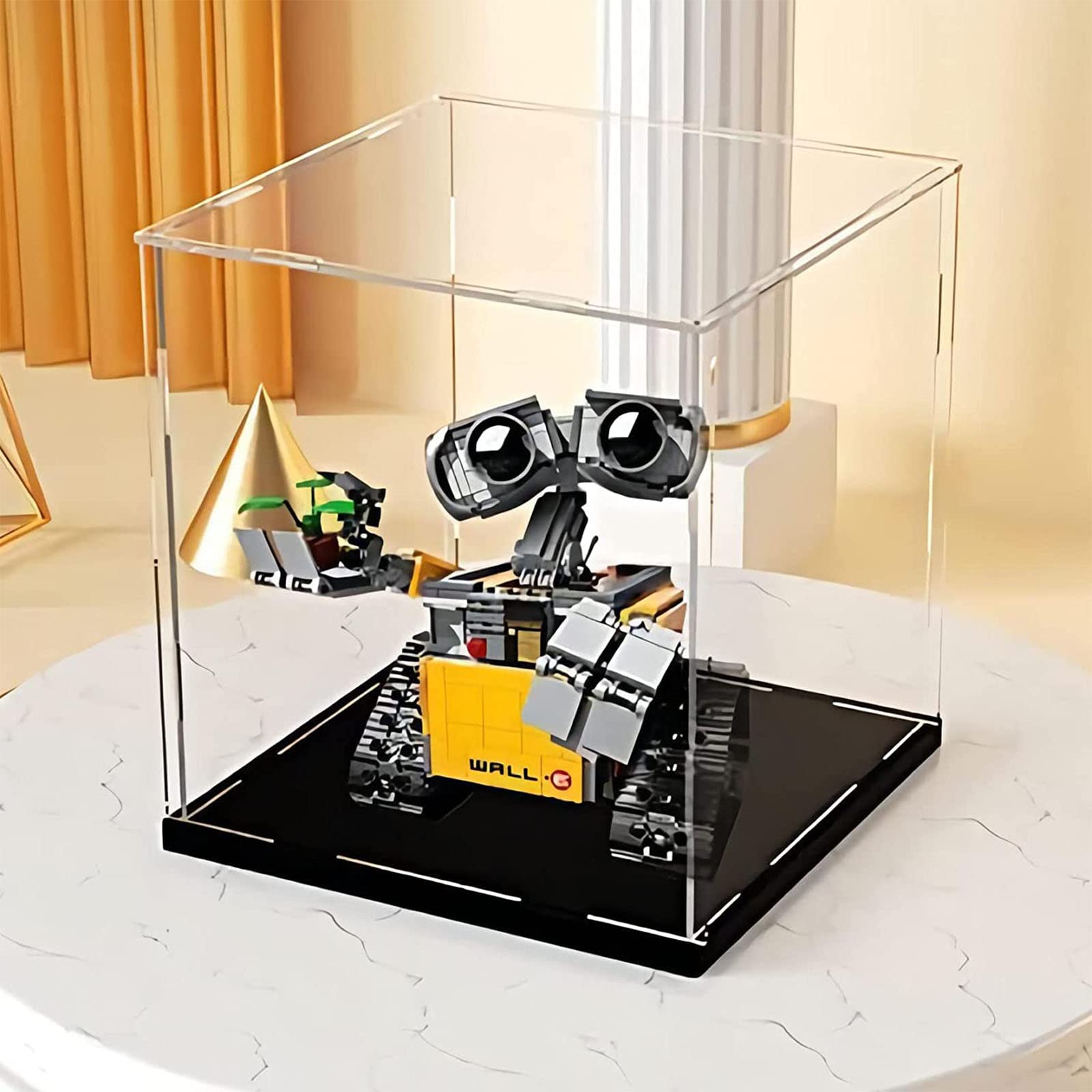 LYHY Clear Acrylic Display Case-Assemble Countertop Box with Black Base for Display-Clear Display Box,Dustproof Protection Showcase for Action Figures Toys Collectibles (10x10x10)