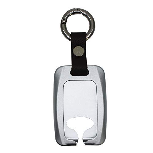 HHYE0129 - Silver Aluminium Alloy Remote Car Key Fob Case 2/3/4/5/6 Button Protector Cover Shell Holder Keychain for Chevrolet/GMC Vehicles