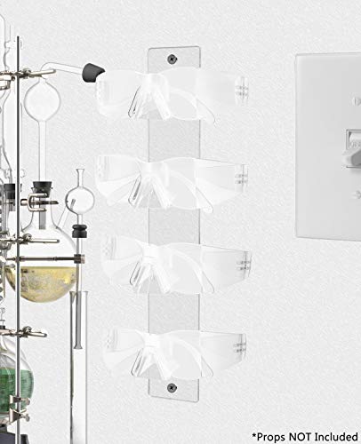 Marketing Holders Glasses Display 4 Pairs Holder with Hanging Hardware Retail Space Saver Organizer Storage Hanger Warehouses Wall Mount Eyeglasses Clear Acrylic Spectacles Safety Glass Labs