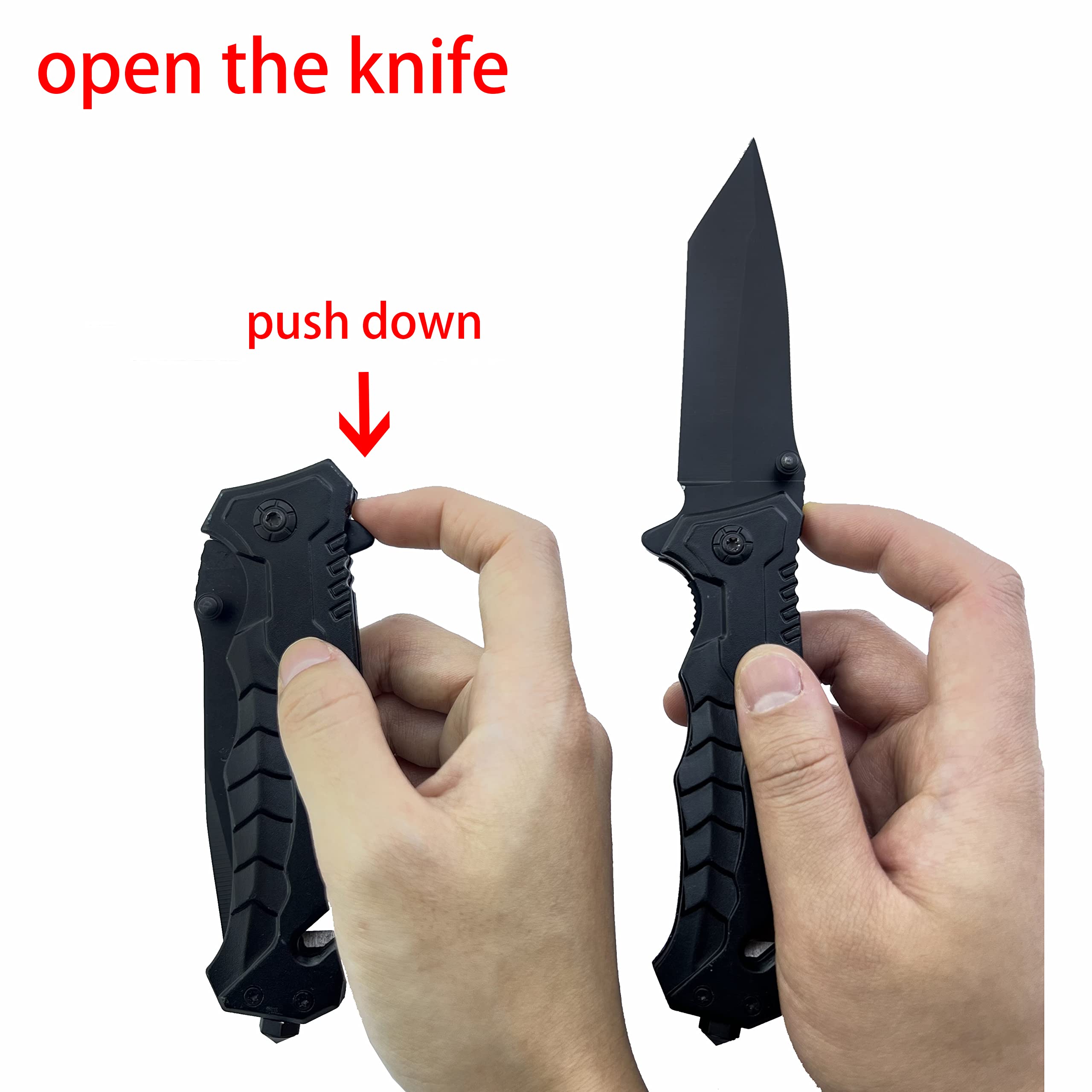 Labstandard Pocket Folding Knife,3.54โ Stainless Steel Blade and Aluminum Handle-Tanto Blade,Liner-Lock and Pocket Clip (Tanto)