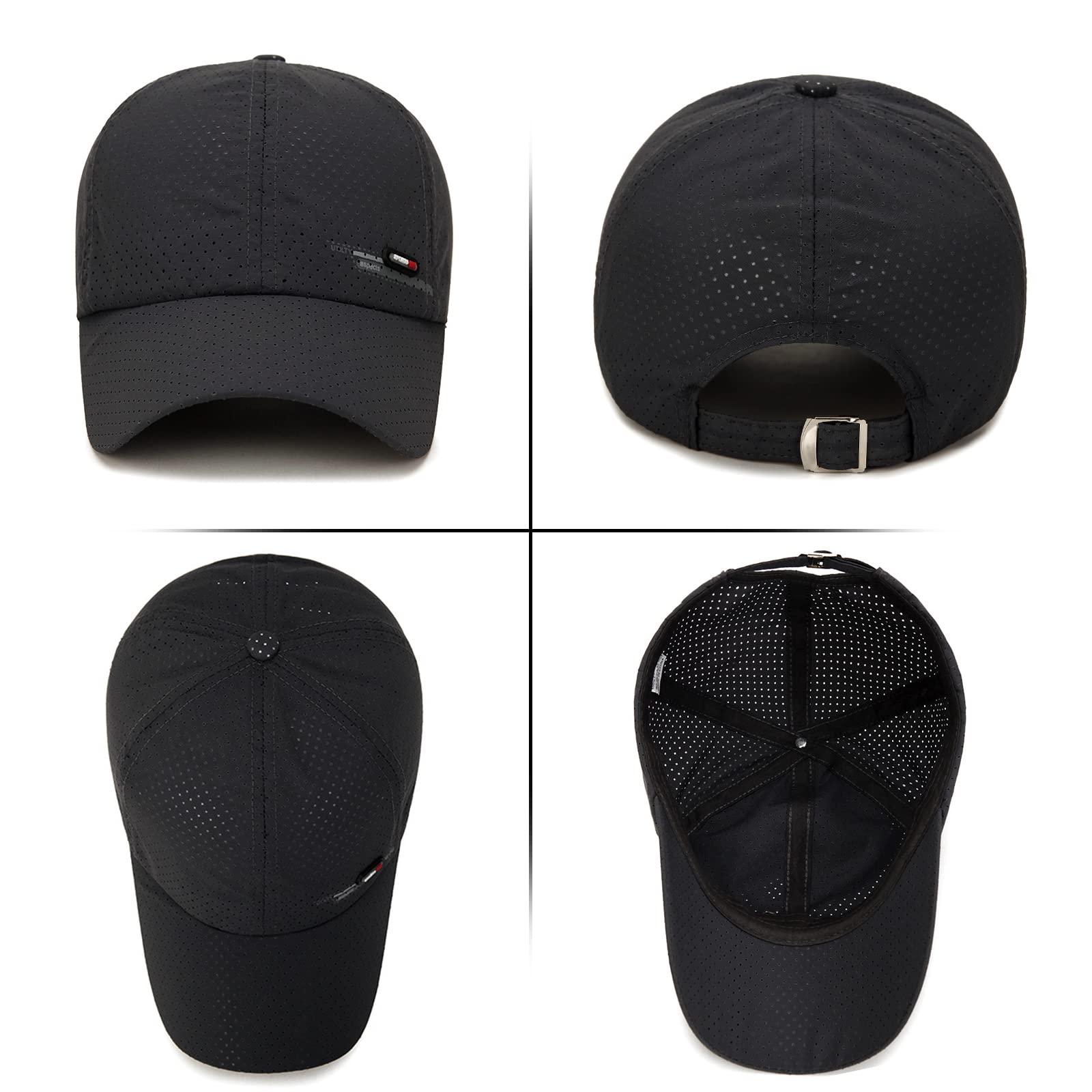 Lamdgbway Quick Dry Baseball Cap Breathable Mesh Cap Outdoor Running Sports Hat Black