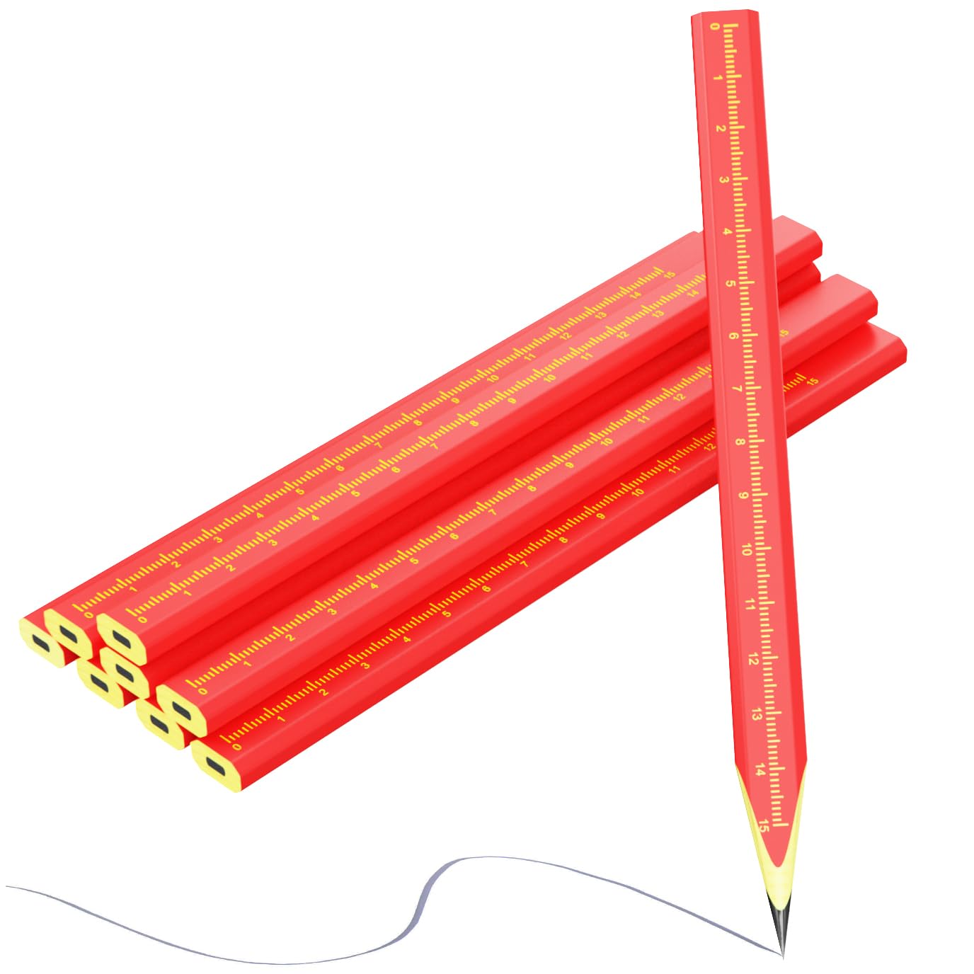 KR. LIF 8 PCS Carpenter Pencils Construction Pencil, Carpenter Marking Pencil for Woodworking Concrete Scriber Marking Tool