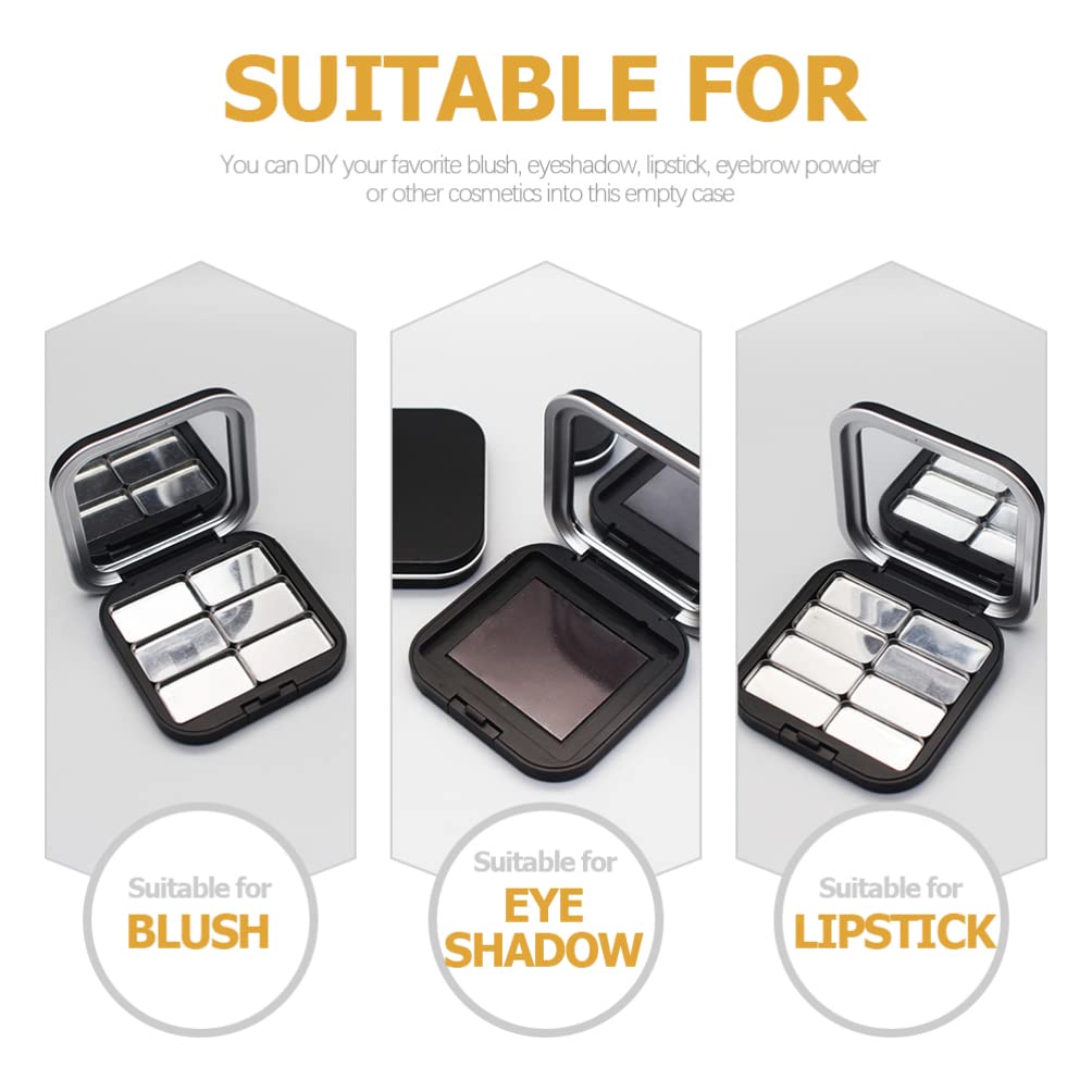 KALLORY 6pcs Empty Magnetic Eyeshadow Palette, Small Makeup Palette Lipstick Compact Containers Cosmetic Sample Storage Cases Magnetic Pallete for Makeup