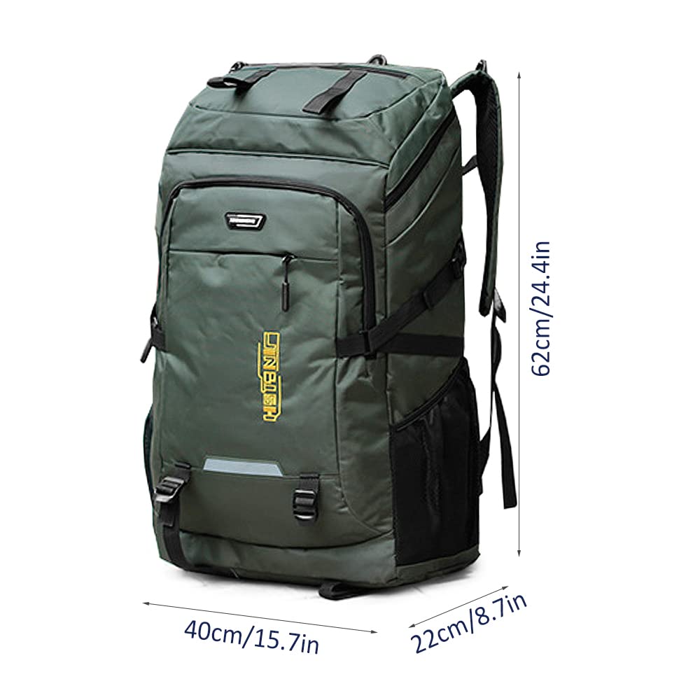 HUIOP Camping Backpack, 80L Mountaineering Backpack Waterproof Outdoor Running Bag Bicycle Bag Large Capacity Riding Bag Breathable Jogging Travel Daypack Bag for Riding Running Hiking Camping