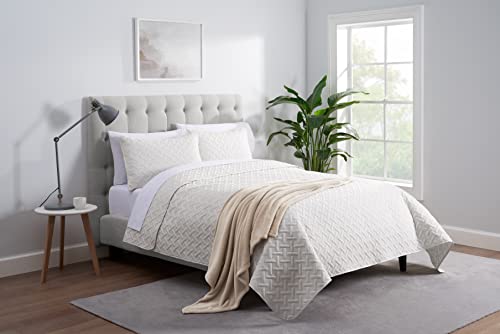 SERTA Cozy Plush Thick Fuzzy Super Soft Lightweight Throw Blanket for Bed, Couch, or Travel, Twin (60 in x 80 in), Taupe
