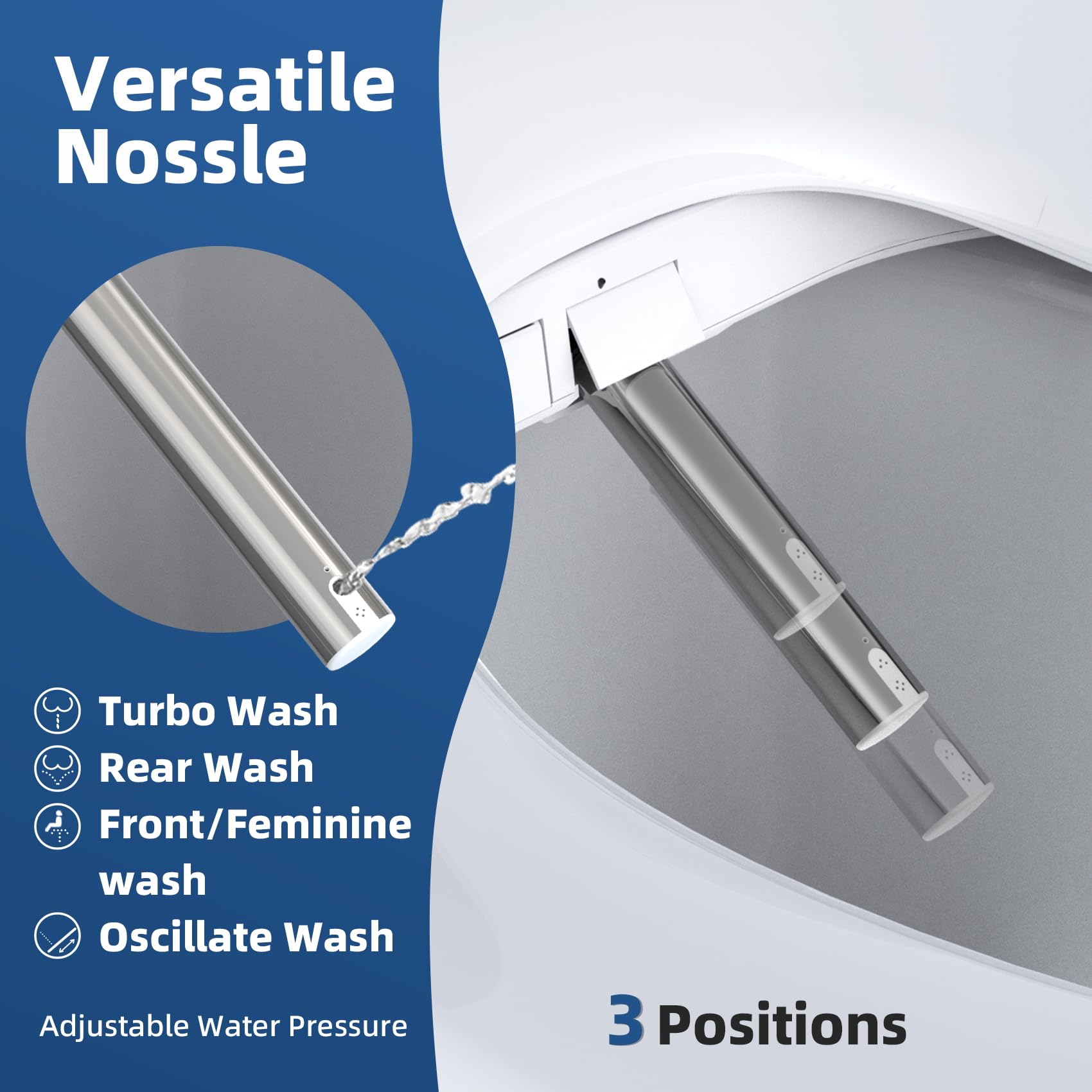 SmartWhale Electric Bidet Toilet Seat Elongated with SmartWhale Paper Holder Wall Mount