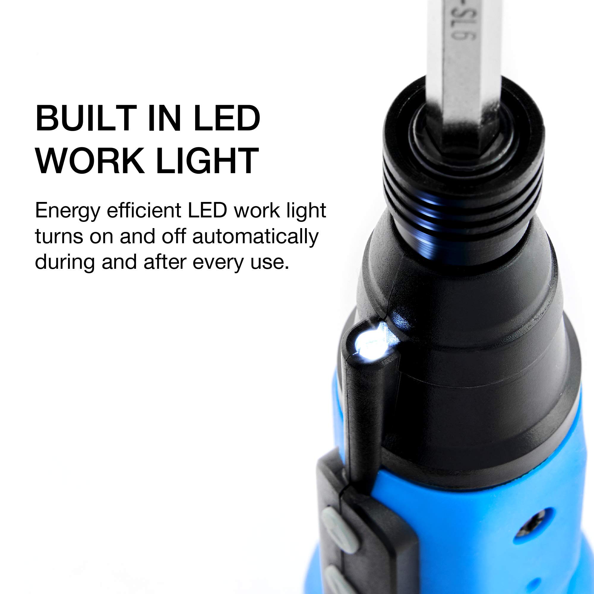 NEIKO 10577A Cordless Power Screwdriver | 1/4β Hex Auto-Lock Safety Chuck | Includes Phillips and Flathead Bit | USB Rechargeable Lithium-Ion Technology | Auto and Manual Mode
