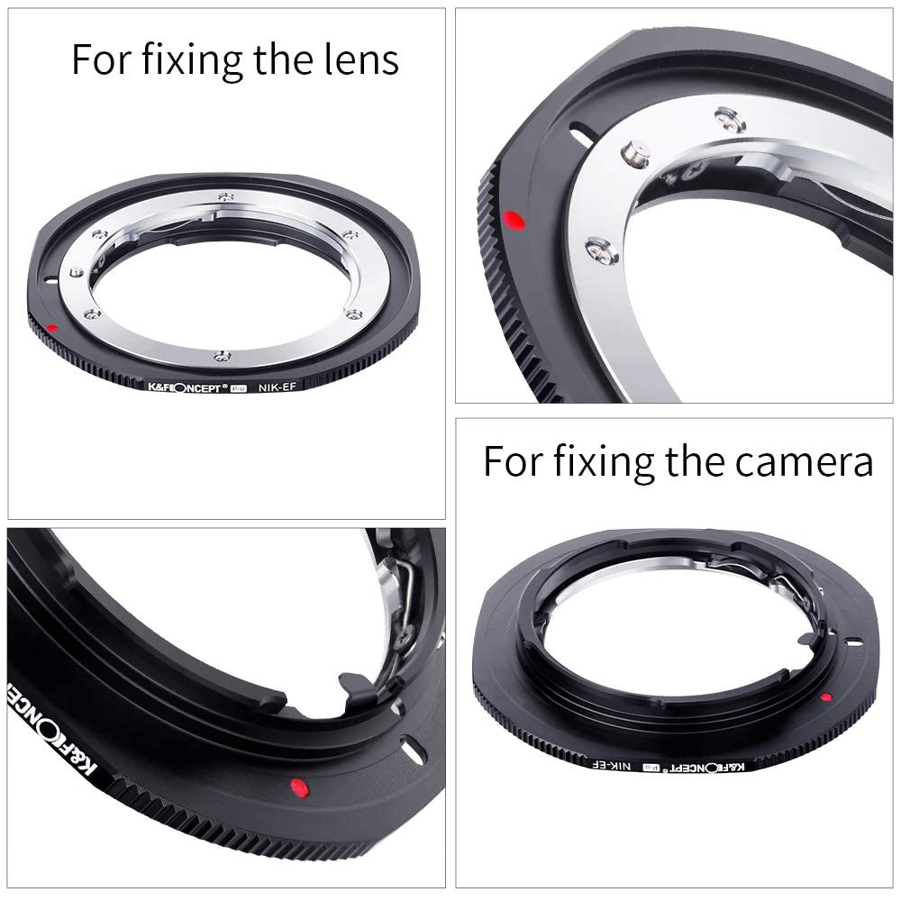 K&F Concept Updated NIK to EOS Adapter, Manual Lens Mount Adapter for Nikon F/AI Mount Lens and Canon EOS EF EF-S Mount Camera